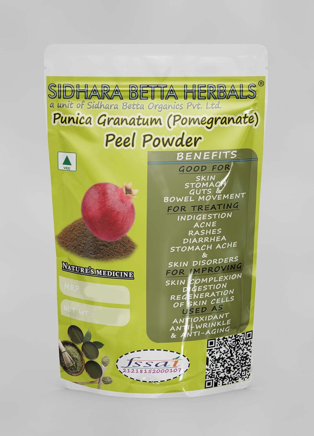 SIDHARA BETTA HERBALS Punica Granatum (Pomegranate) Peel Powder |Pack ...