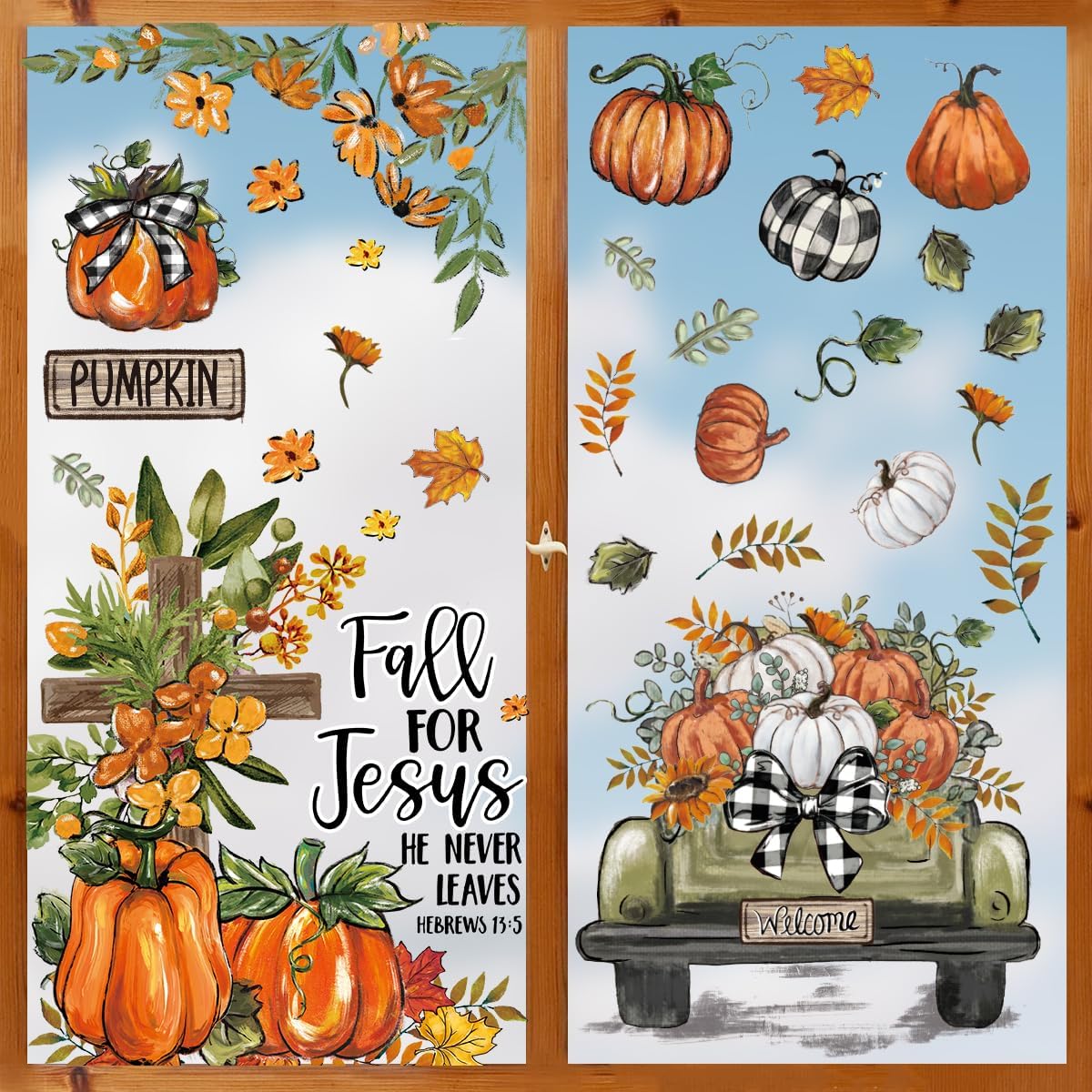 Amazon.com: Horaldaily 55 PCS Fall Window Cling Sticker, Thanksgiving ...