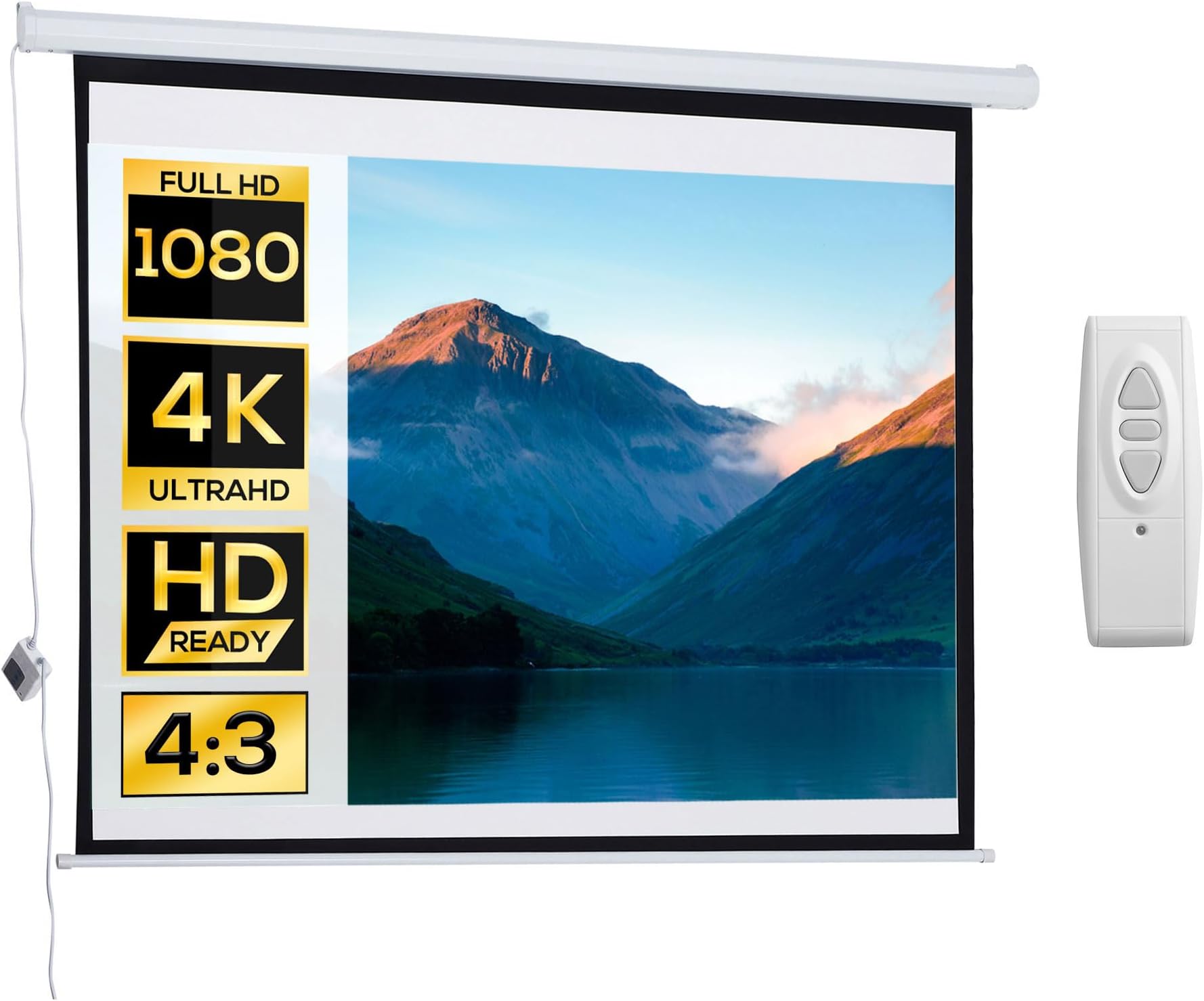 HOMCOM Schermo per Proiettore 84 Pollici Formato 4:3 Regolabile con ...