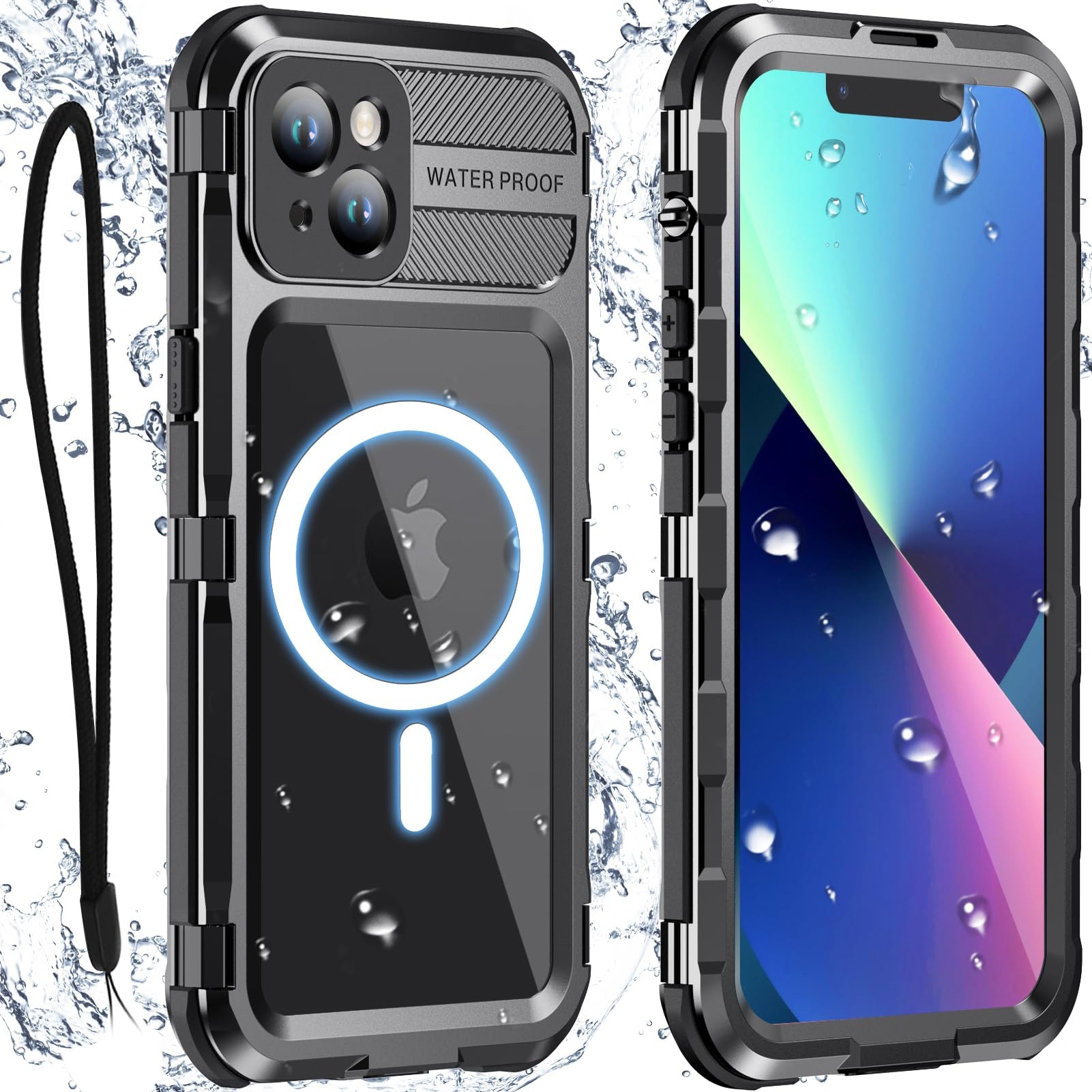 Amazon.com: WIFORT for iPhone 13 Case Waterproof - Metal Full Body ...