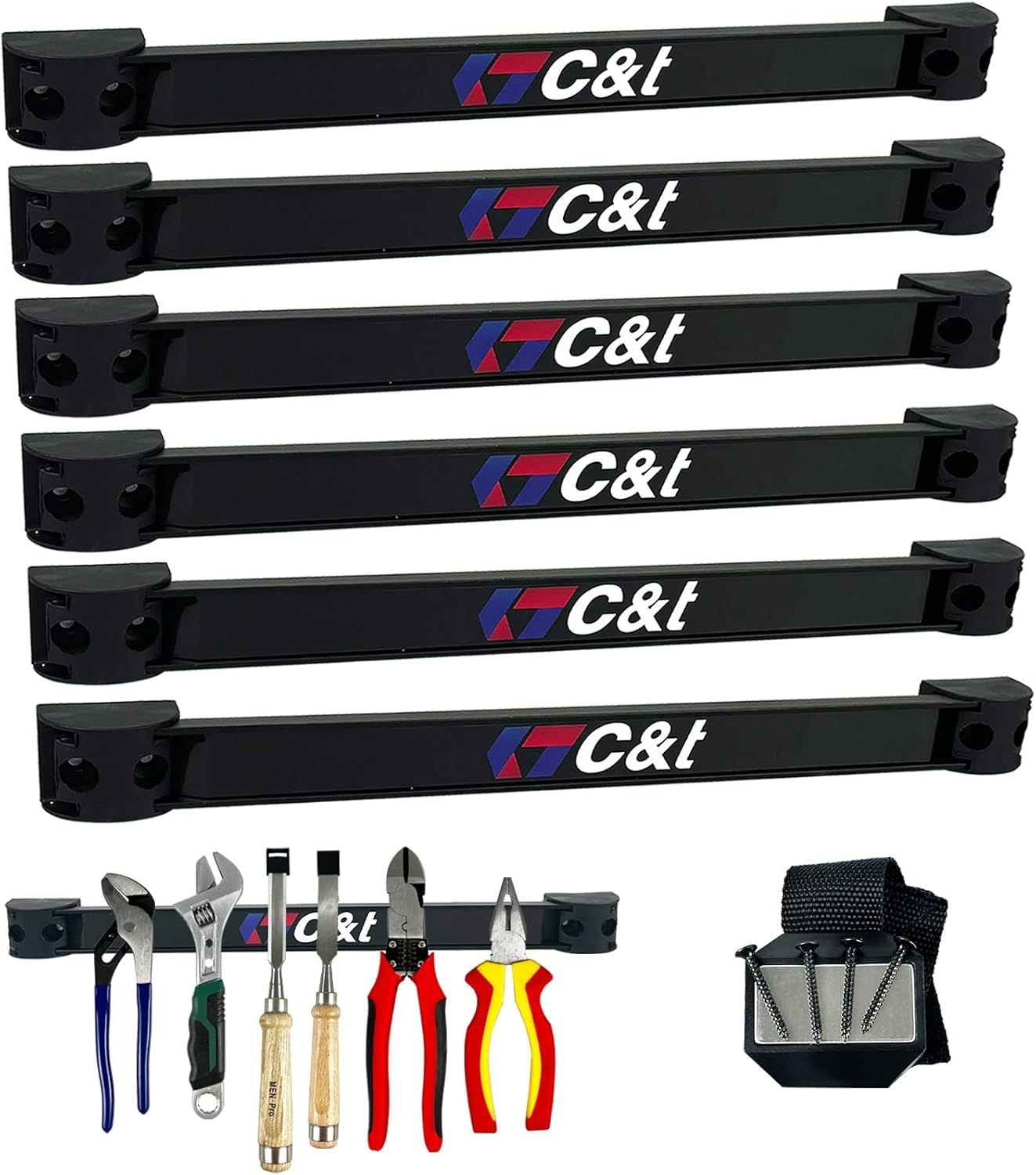 Magnetic Storage Organizer Tool Holder, Magnetic Tool Holder Strip, 6-Pack Magnetic Tool Bar,1 ...