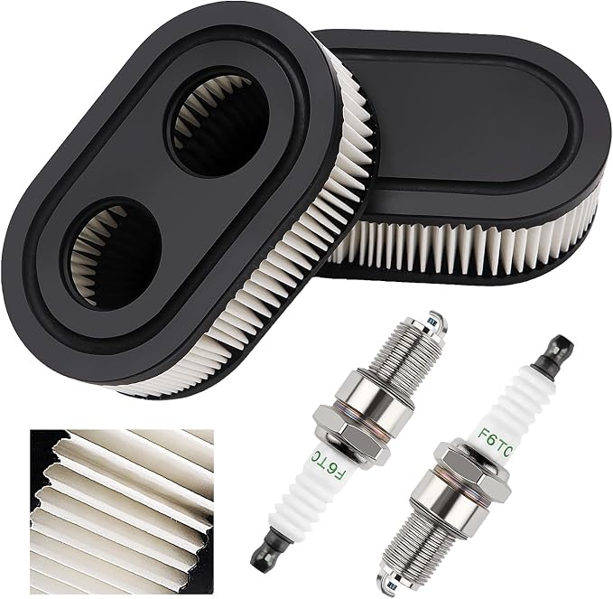 VooGenzek 2 PCS Air Filters and 2 PCS Spark Plug, Air Cleaner Cartridge ...