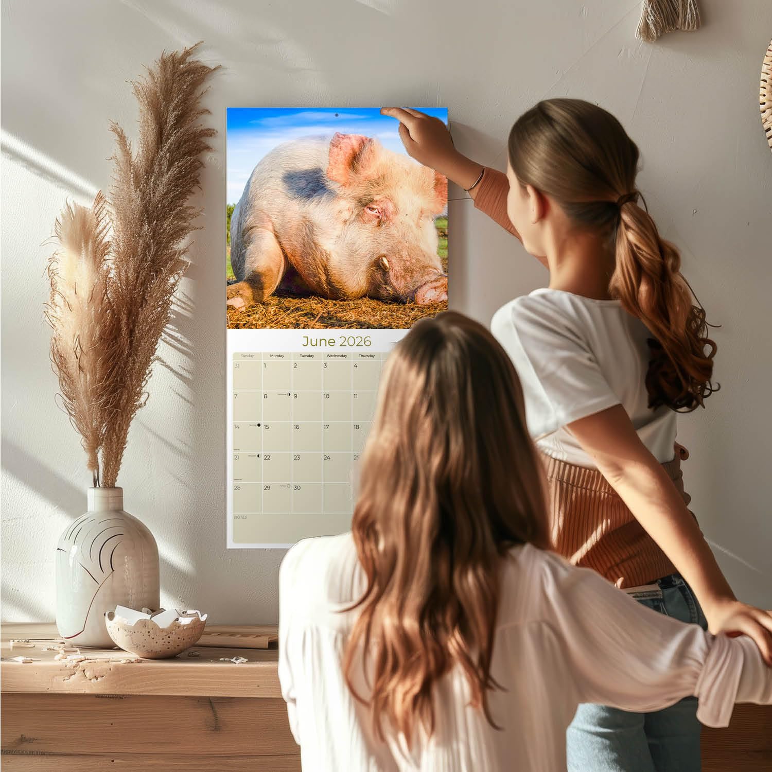 Snapklik.com : 2025 2026 Pigs Calendar - Cute Farm Animal Monthsly Wall ...
