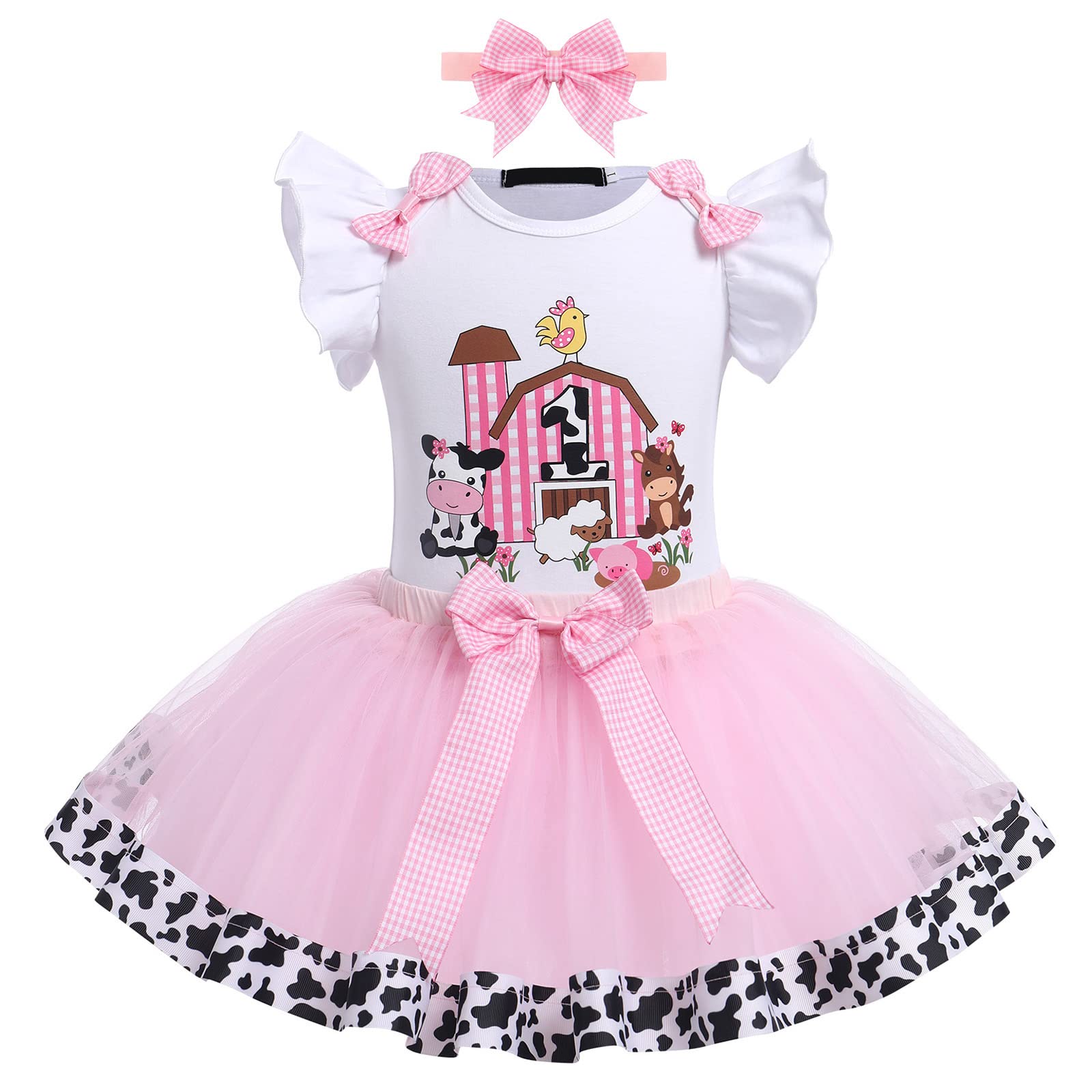 Snapklik.com : Farm Animal Cake Smash Outfit Girl Barnyard First 1st ...