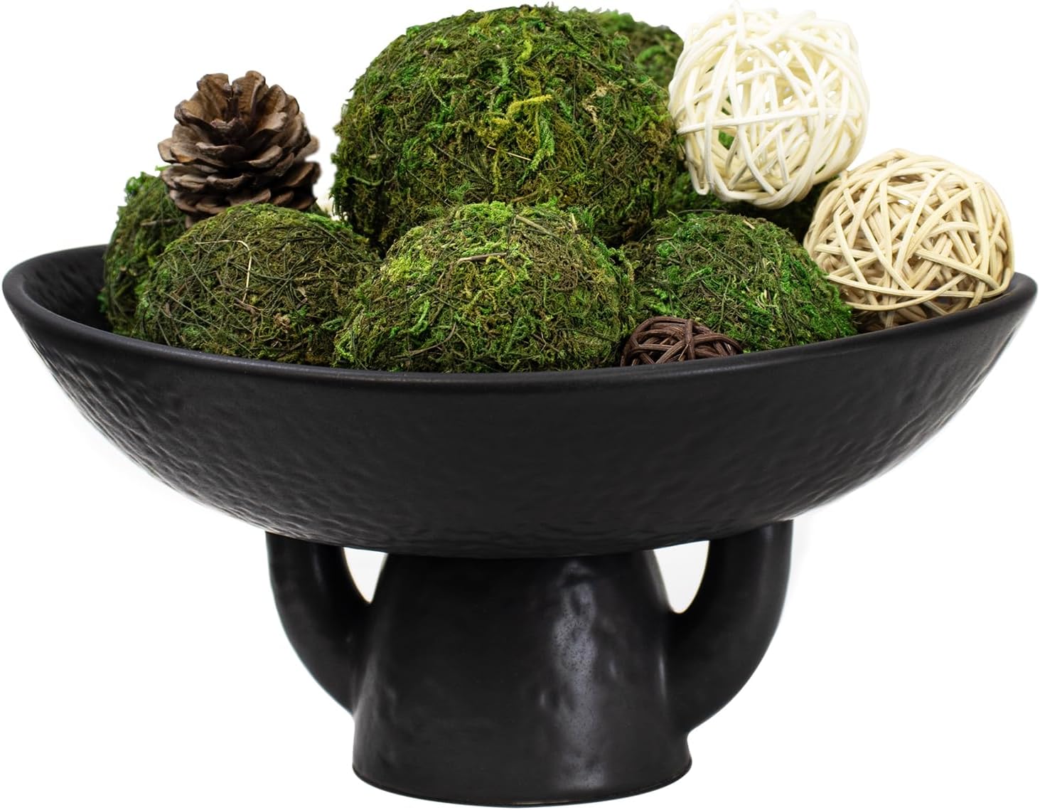 Amazon.com: NAHARO Elegant Black Ceramic Bowl with Moss Ball Set-10 ...