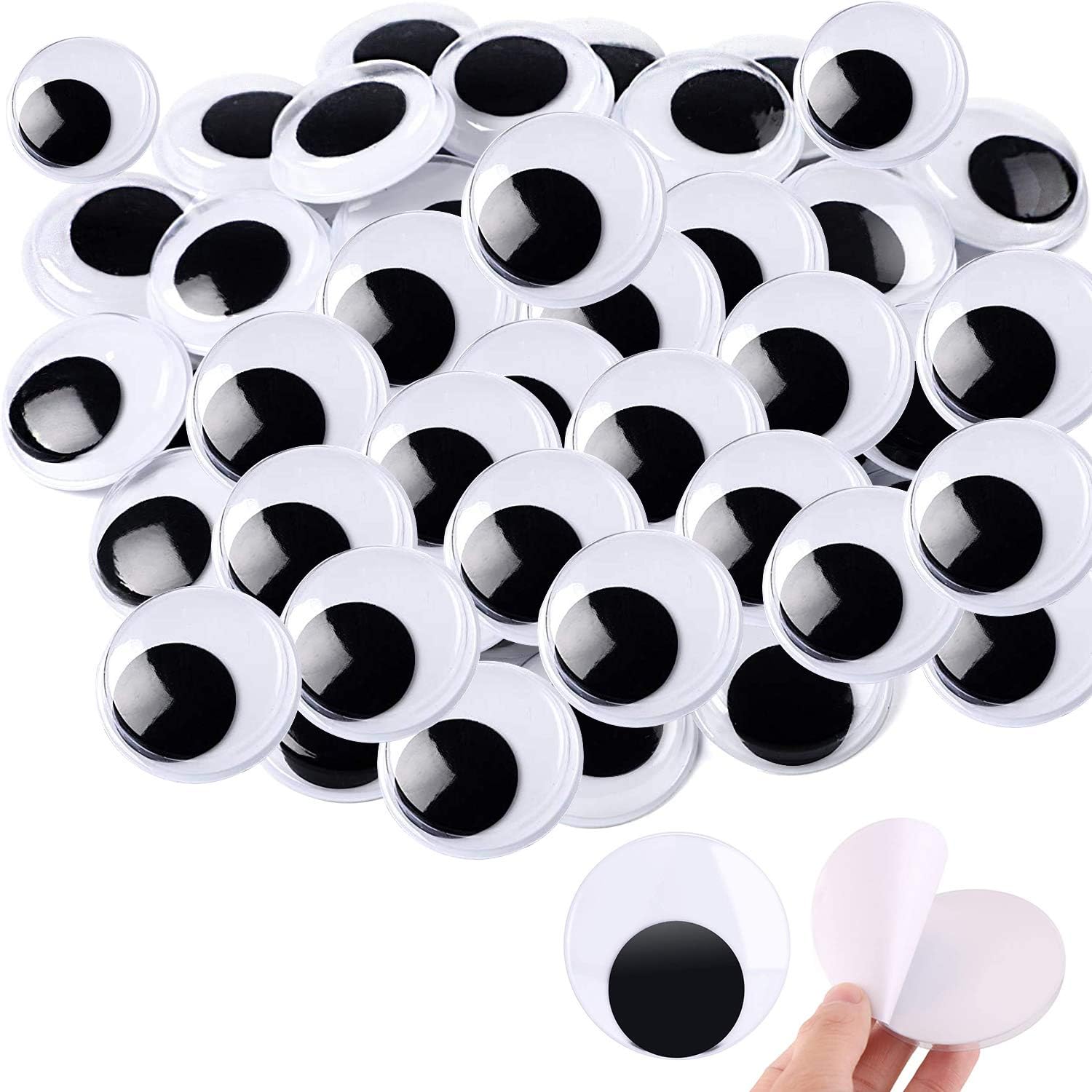 Amazon.com: 100 Pieces Wiggle Eyes, 1.2 inch Googly Eyes with self ...