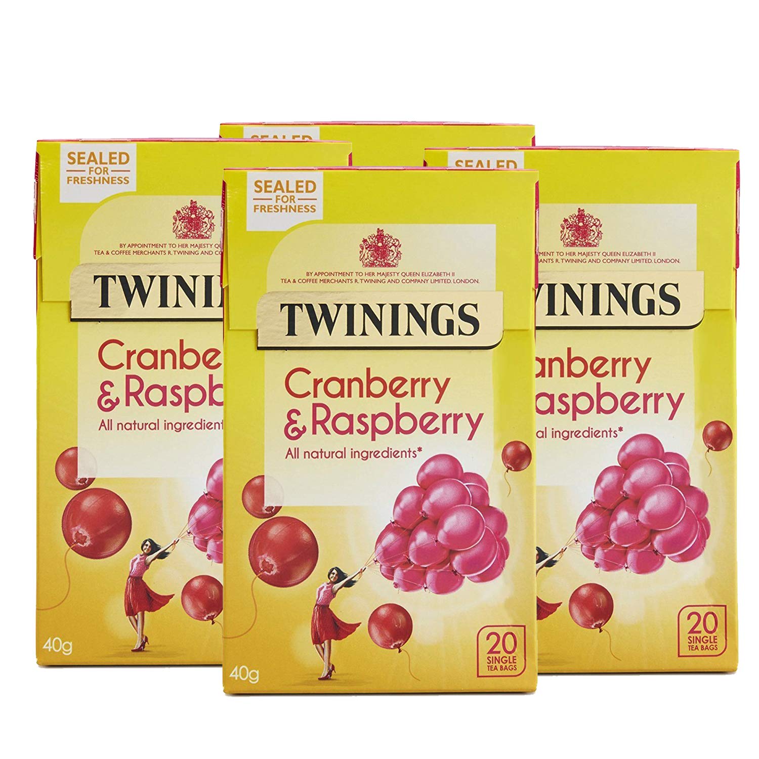 Twinings Cranberry & Raspberry Tea 4 Pack, 4 X 40 g : Amazon.in ...