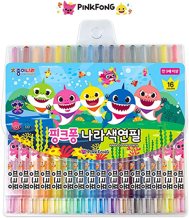 Amazon.com: Stationery Baby Shark Family 16 Color Twist Colored Pencil ...