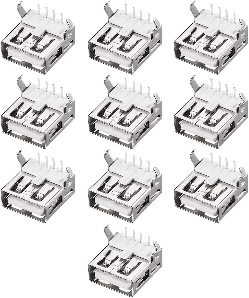 Amazon.com: uxcell PCB USB Connector 2.0 Type-A Female Jack 90 Degree ...