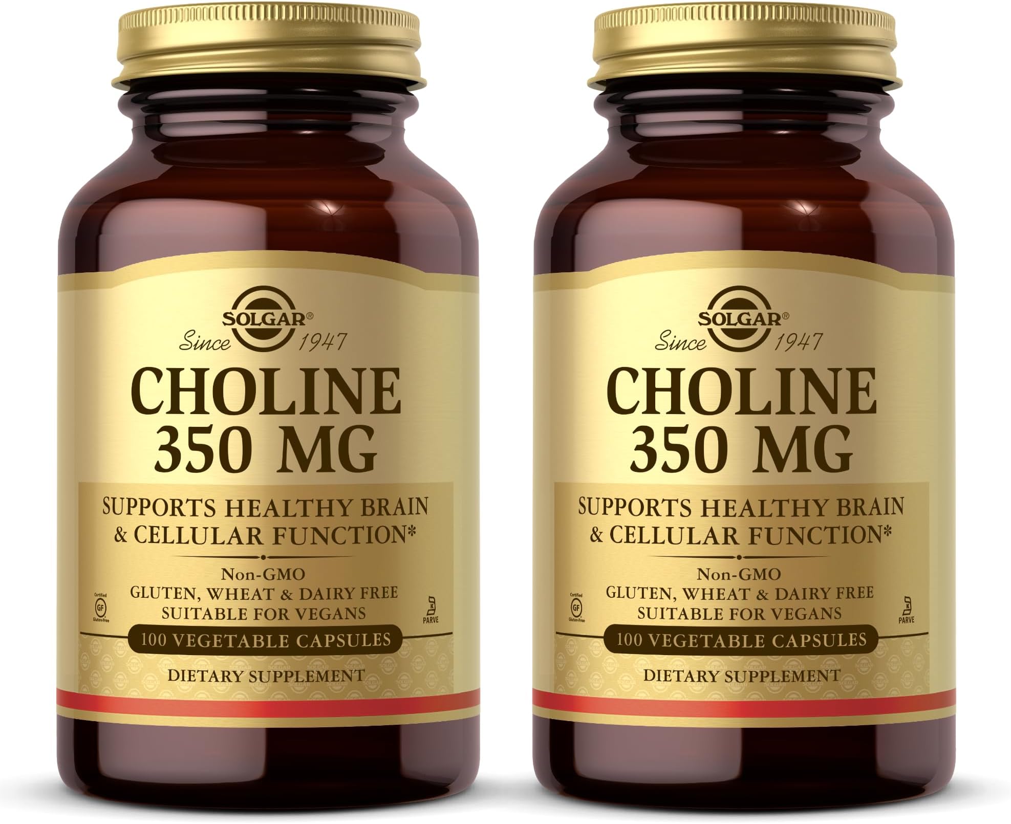 Amazon.com: SOLGAR Choline 350 mg - 100 Vegetable Capsules, Pack of 2 ...