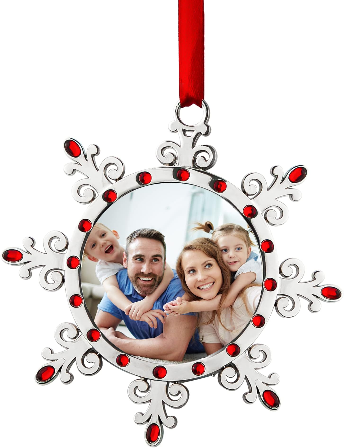 Amazon.com: Christmas Tree Ornament Photo Frame Ornament Metal : Home ...