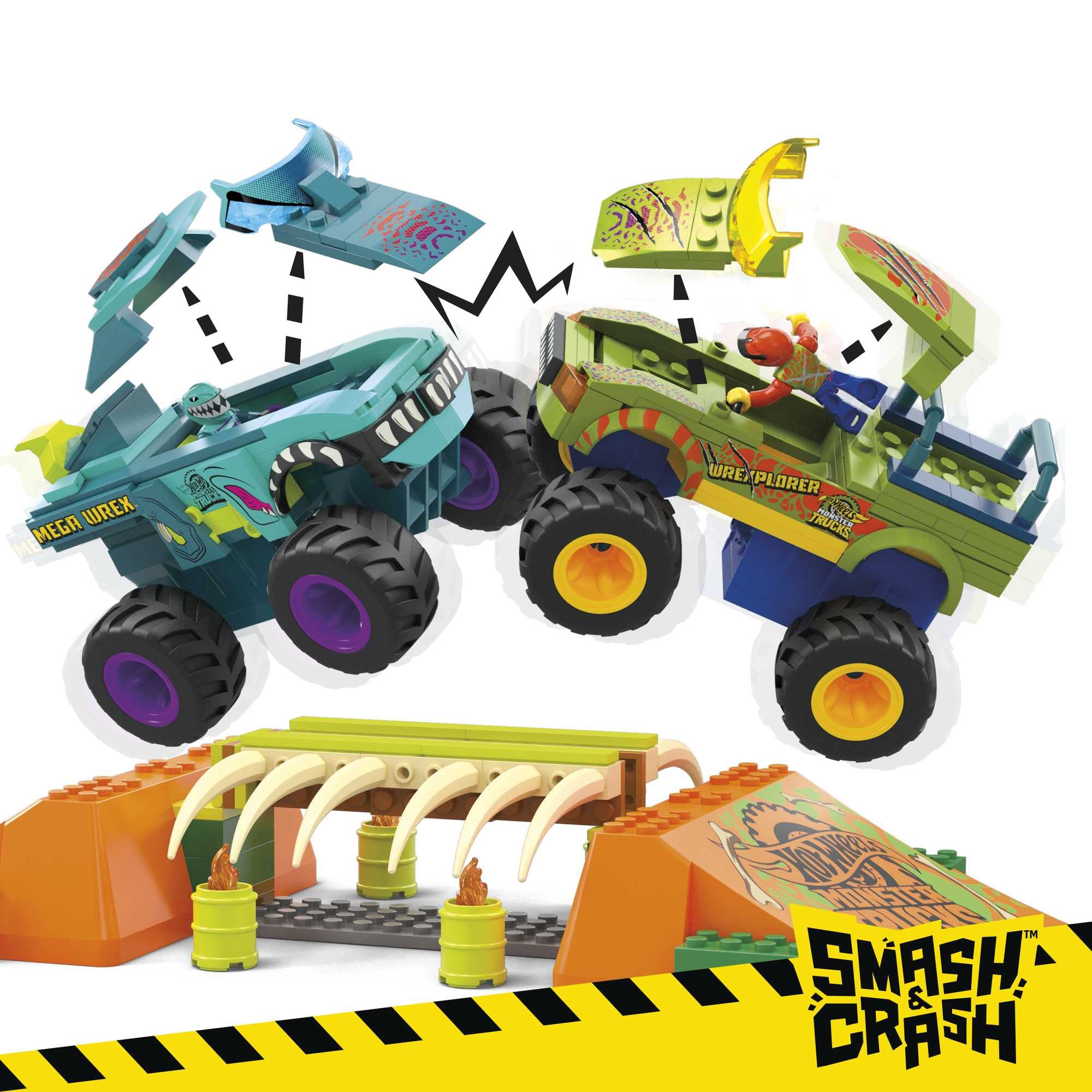 Crash De Monster Trucks Avec Un Fossoyeur