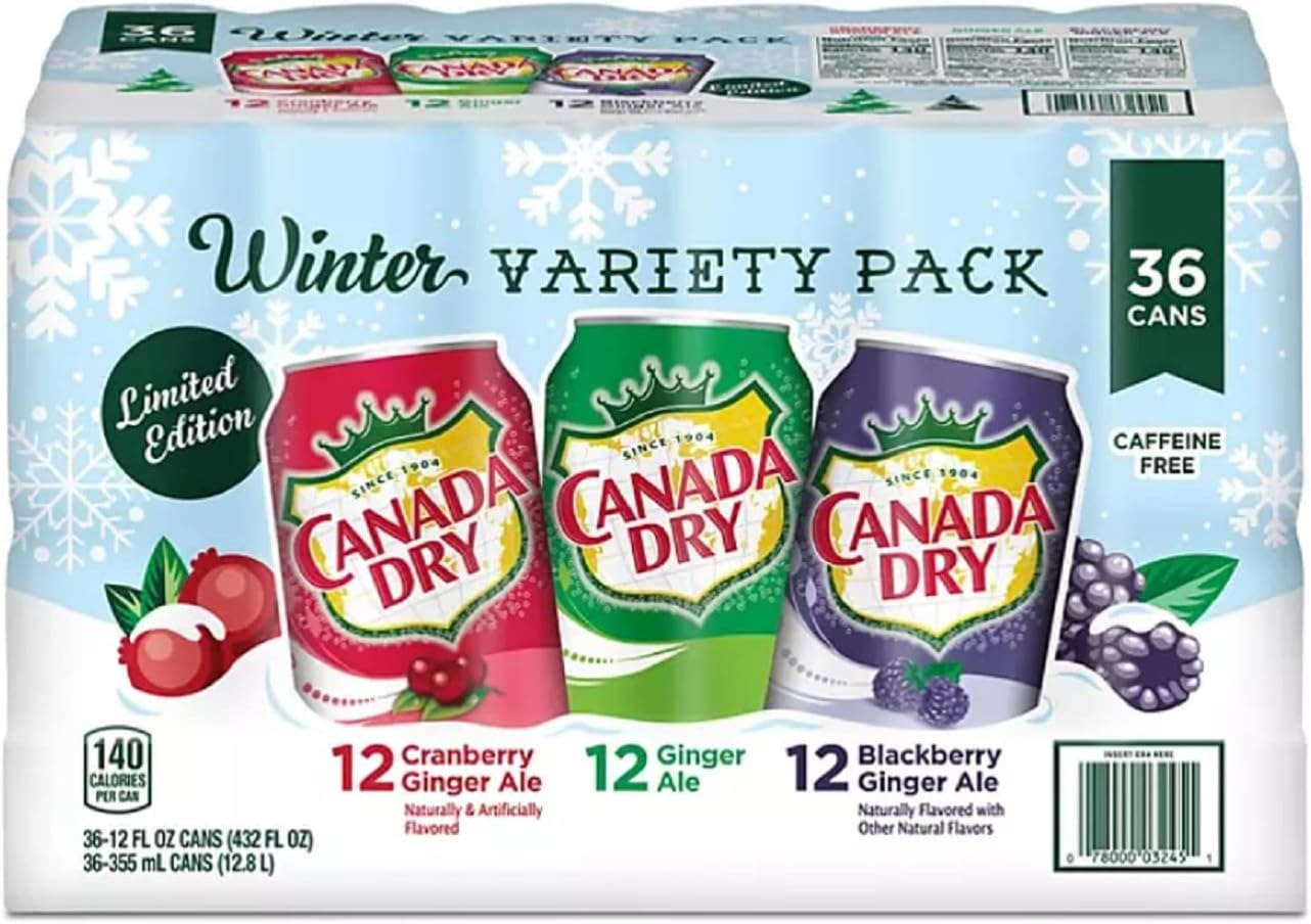Canada Dry Winter Variety Pack (12 fl. oz., 36 pk.) : Amazon.ca ...