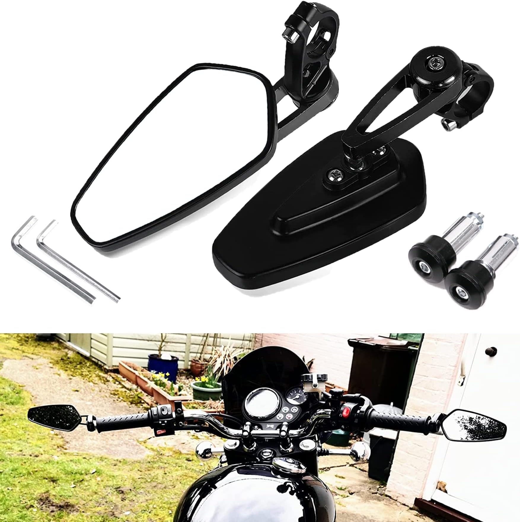 Heart Horse Motorcycle Mirror Universal 7/8'' 22mm Hollow Handlebars ...