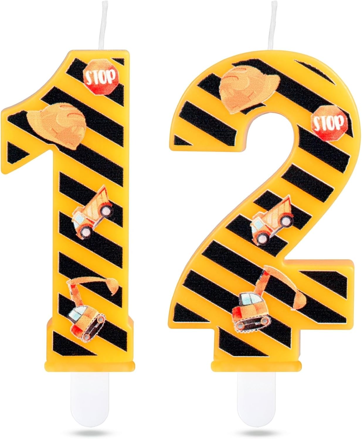 Amazon.com: iNINGER Construction Birthday Candles,12th Birthday Candle ...