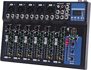 Amazon.com: Portable Audio Mixer Sound Mixing Console, 7-Channel Bands ...