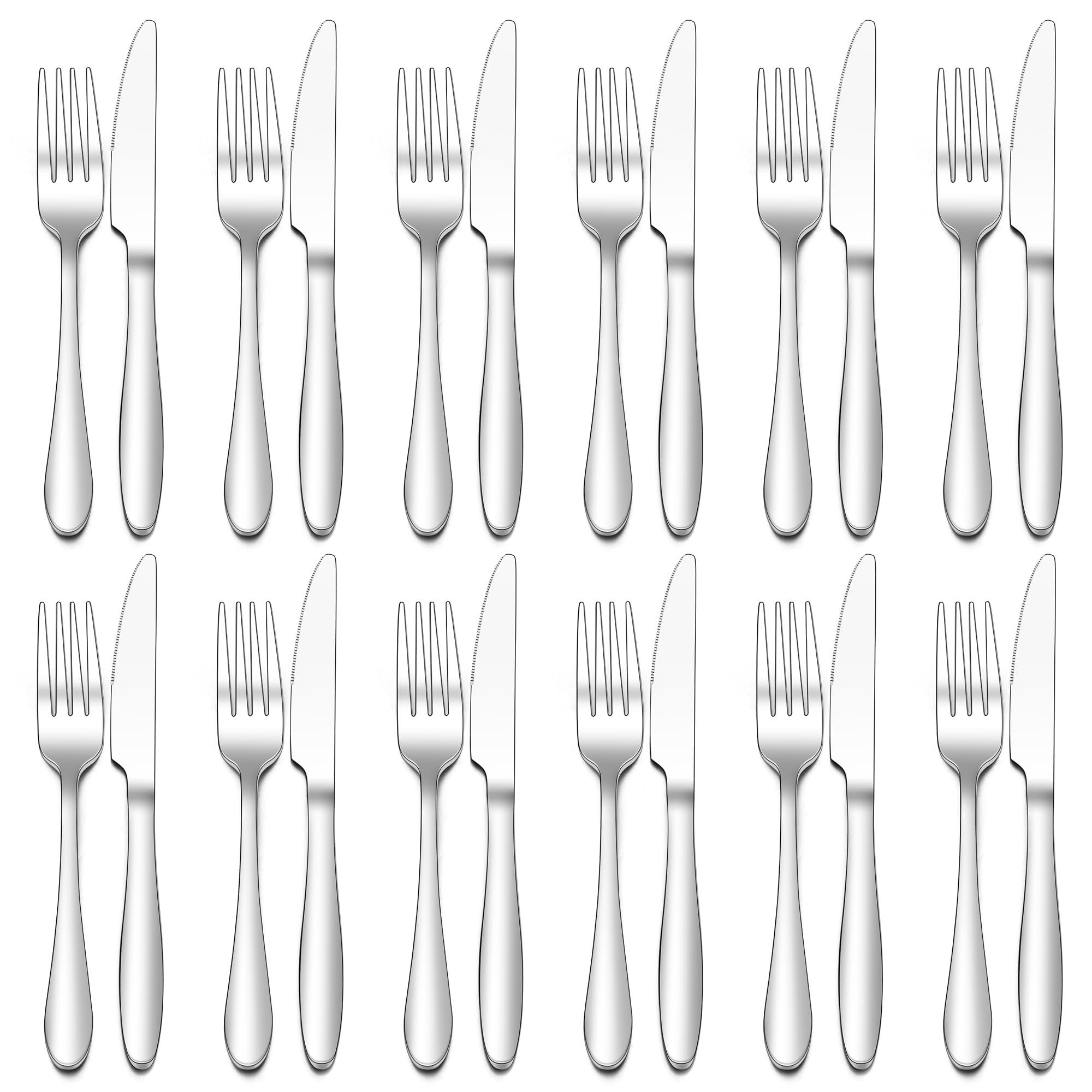 Joyfair Gabel und Messer Set, 24 Stück Edelstahl Steakbesteck für 12 ...