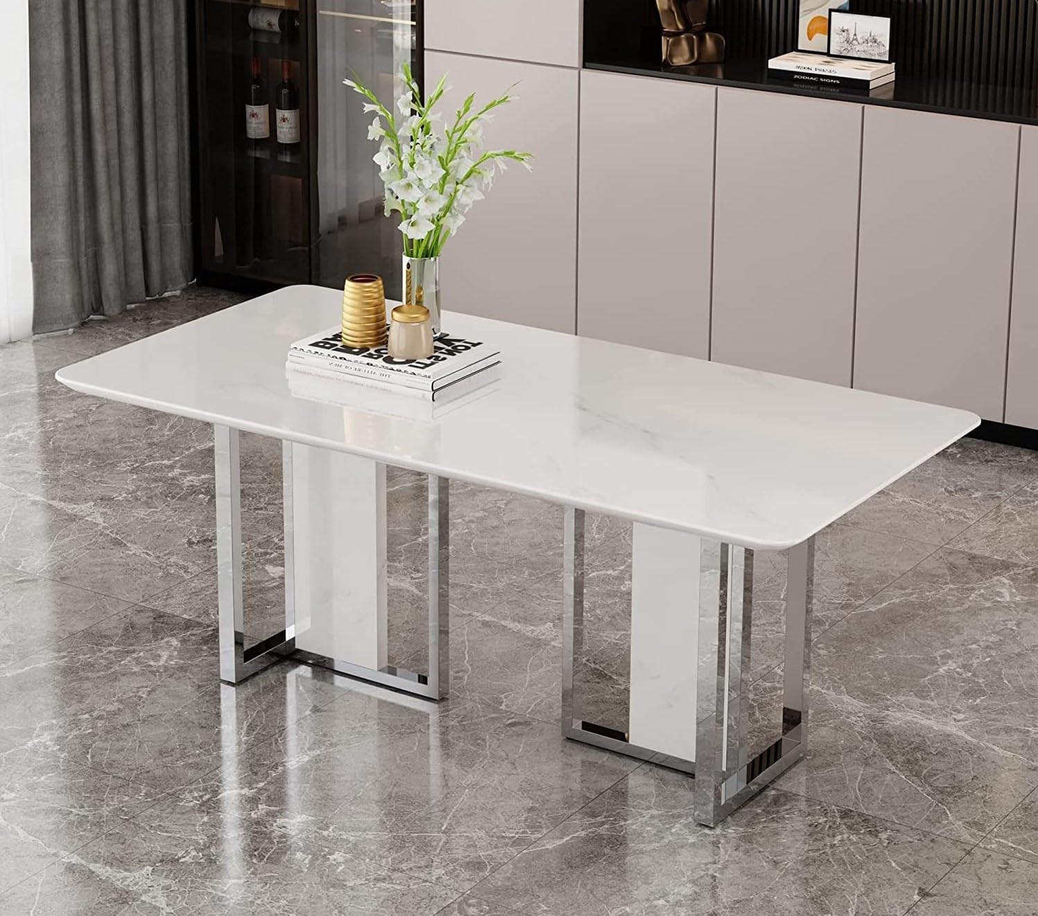 Amazon.com - YWUFUART 67'' Modern Rectangular Simple Imitation Marble ...