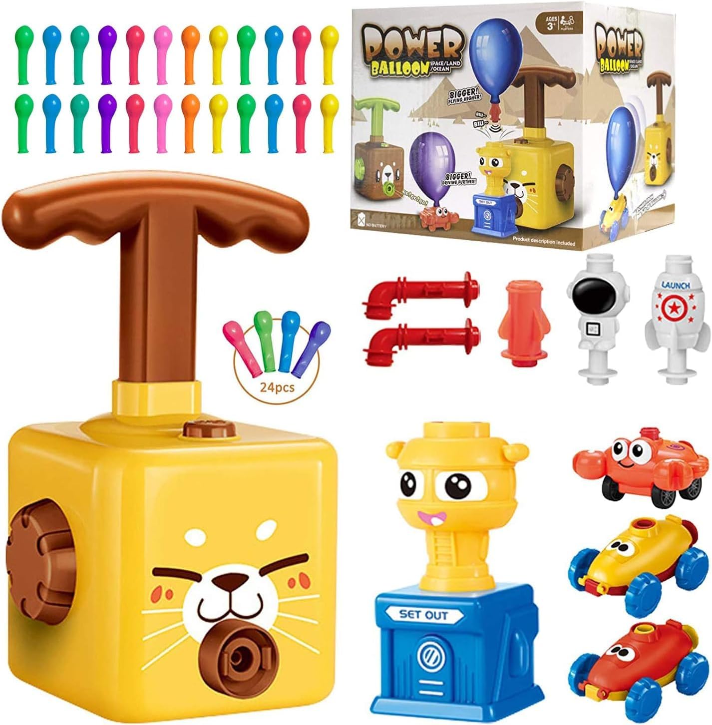 Amazon.com: Balloon launcher Toy Set, Balloon Powered Cars, Balloon Car ...