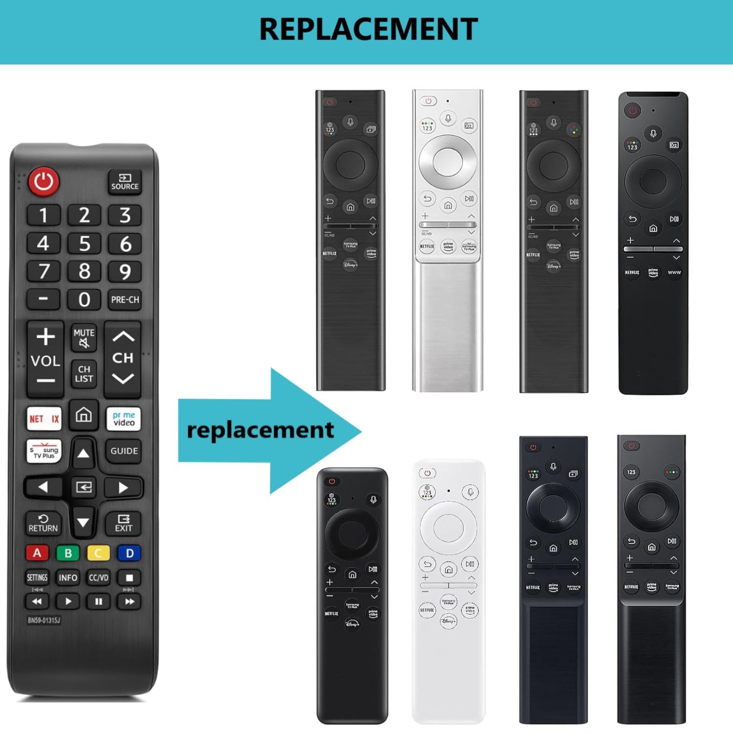 Telecomando Smart Tv NUOVO Telecomando Per SAMSUNG Smart 3D TV BN59 ...