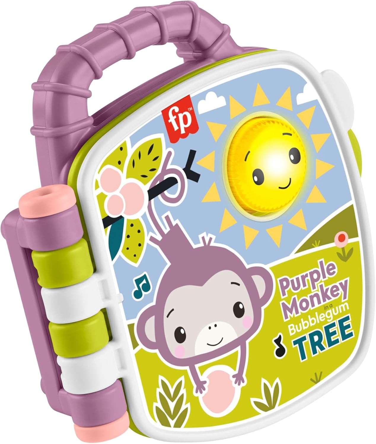 Fisher-Price Baby Toy Purple Monkey Musical Storybook with Lights ...