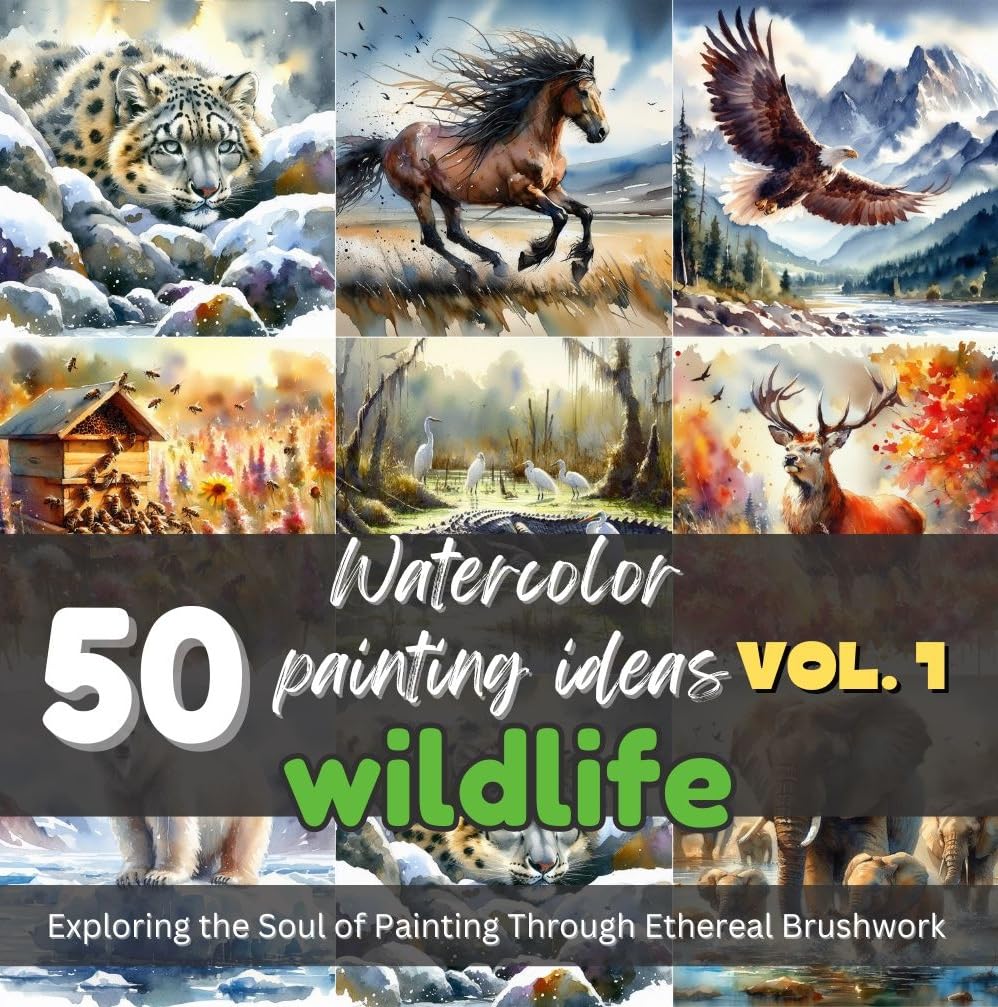 50 Watercolor Painting Ideas Wildlife Edition Vol. 1: Classic ...