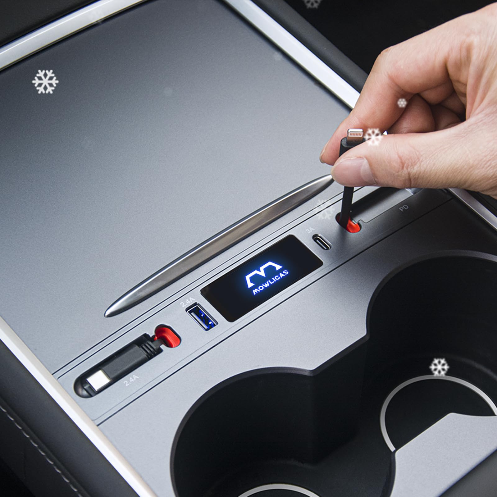 Amazon.com: MOWLICAS OEM Design for Tesla USB Hub(Silver Gray ...