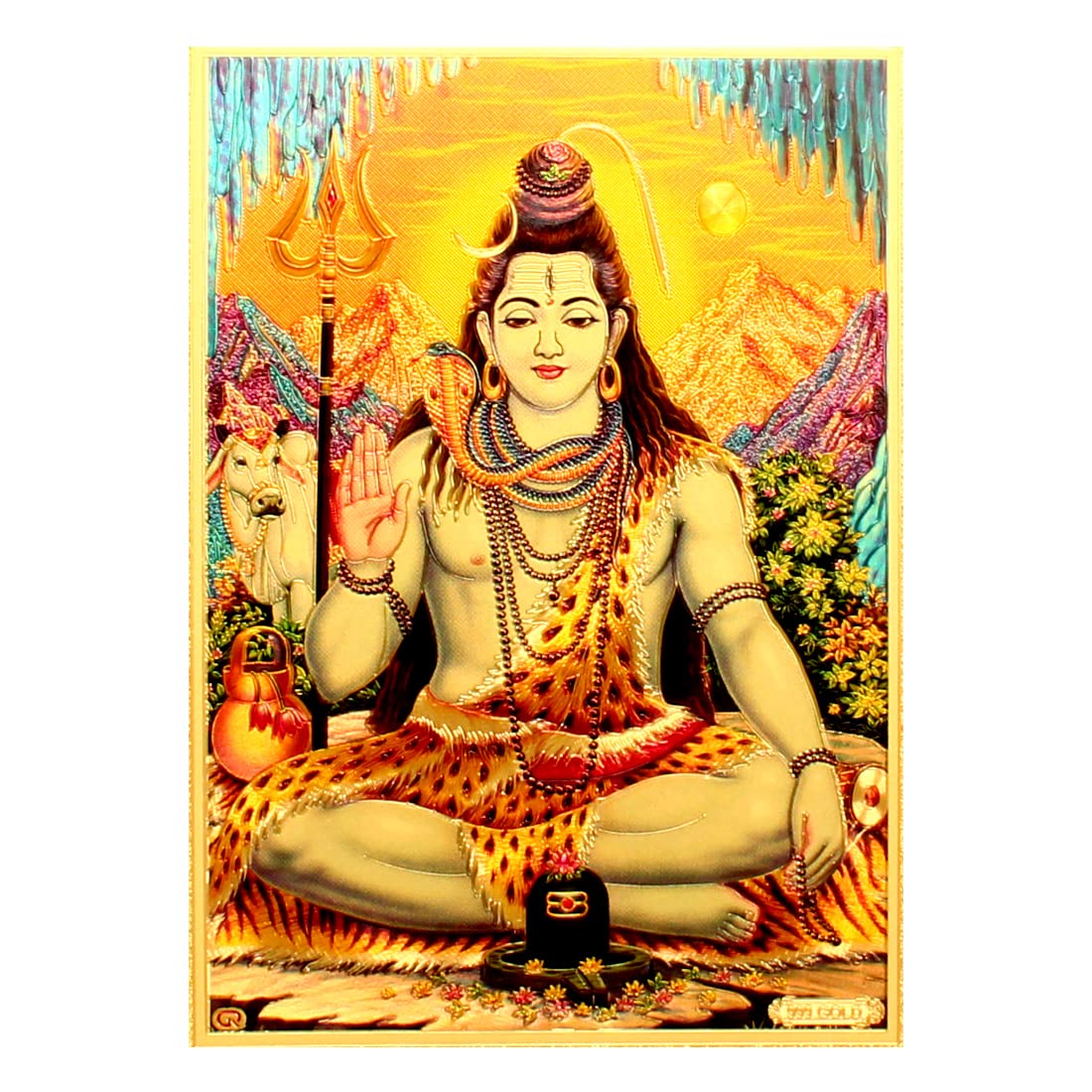 Buy Meditating Lord Shiva Photo | Unframed 5x7 Inch | 180 GSM Gold Foil ...