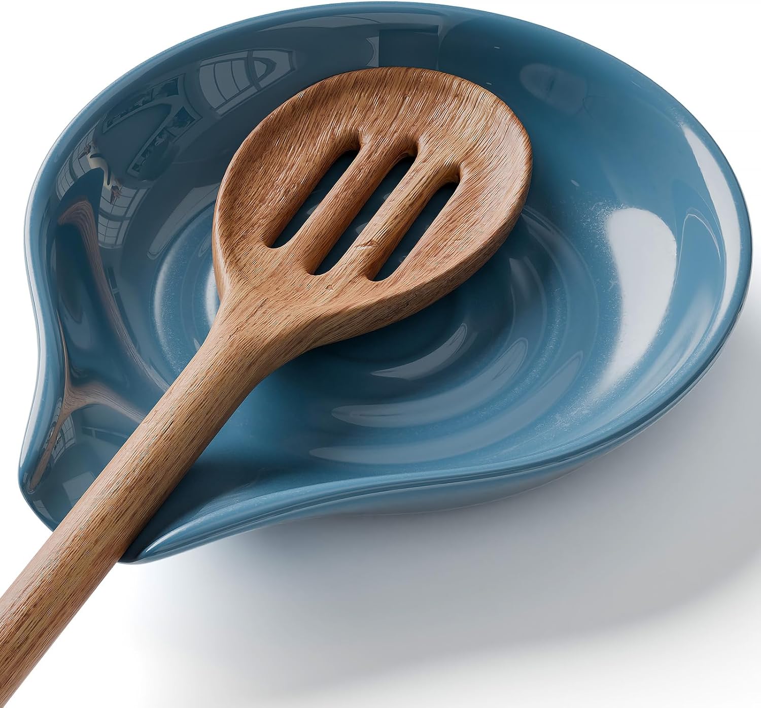 Amazon.com: Ceramic Spoon Rest - 5 Inch Blue Spoon Holder for Kitchen ...