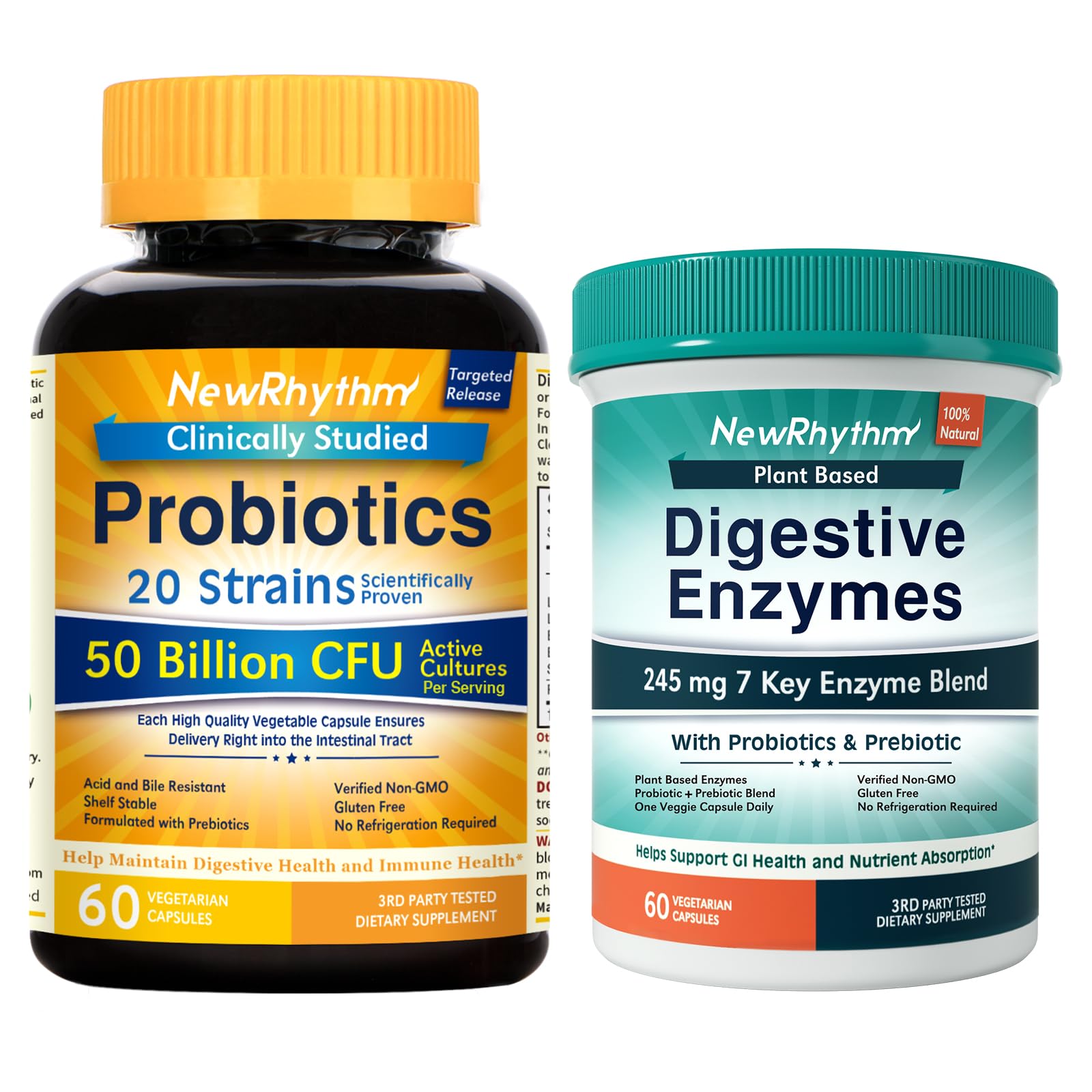 Amazon.com: NewRhythm Digestion Boost Bundle, Probiotics, Prebiotics ...