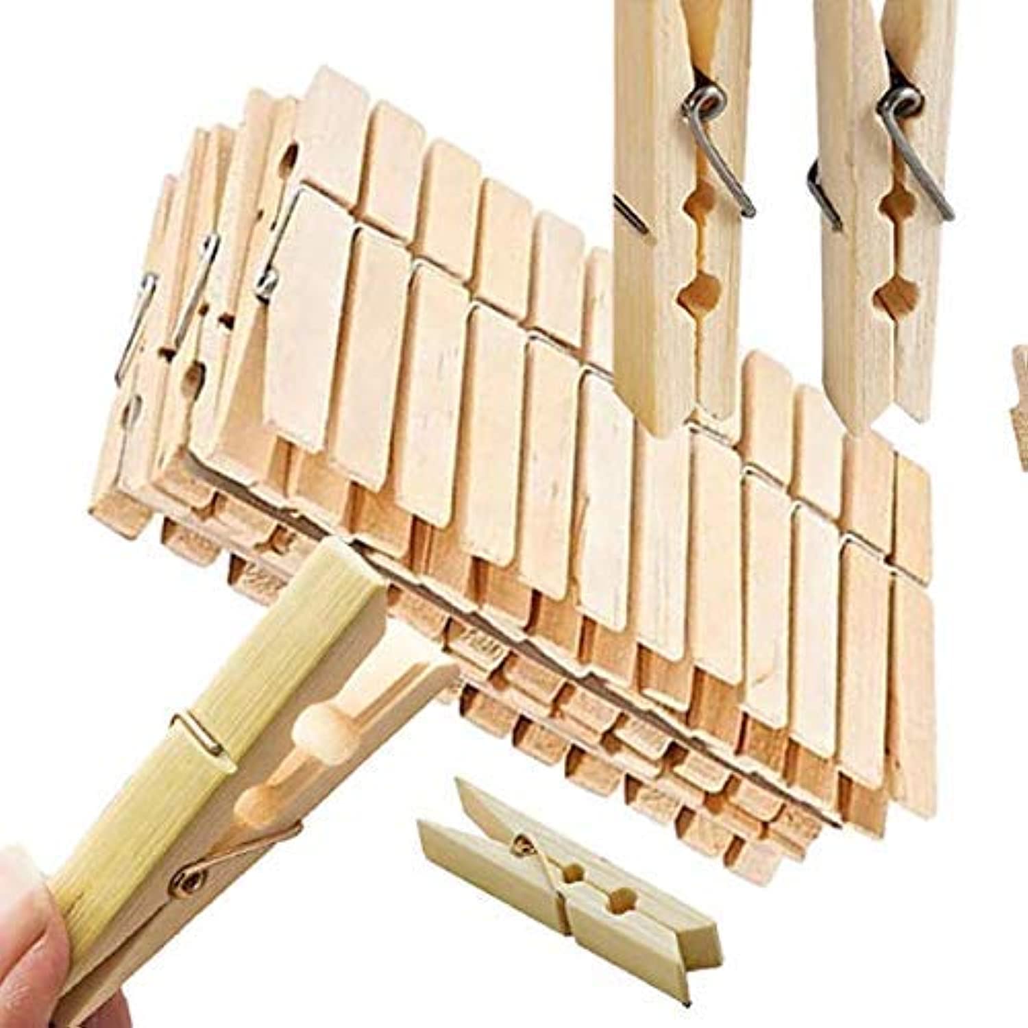JMARK JM Bamboo Cloth Drying Clips, Beige -40 Pieces : Amazon.in: Home ...