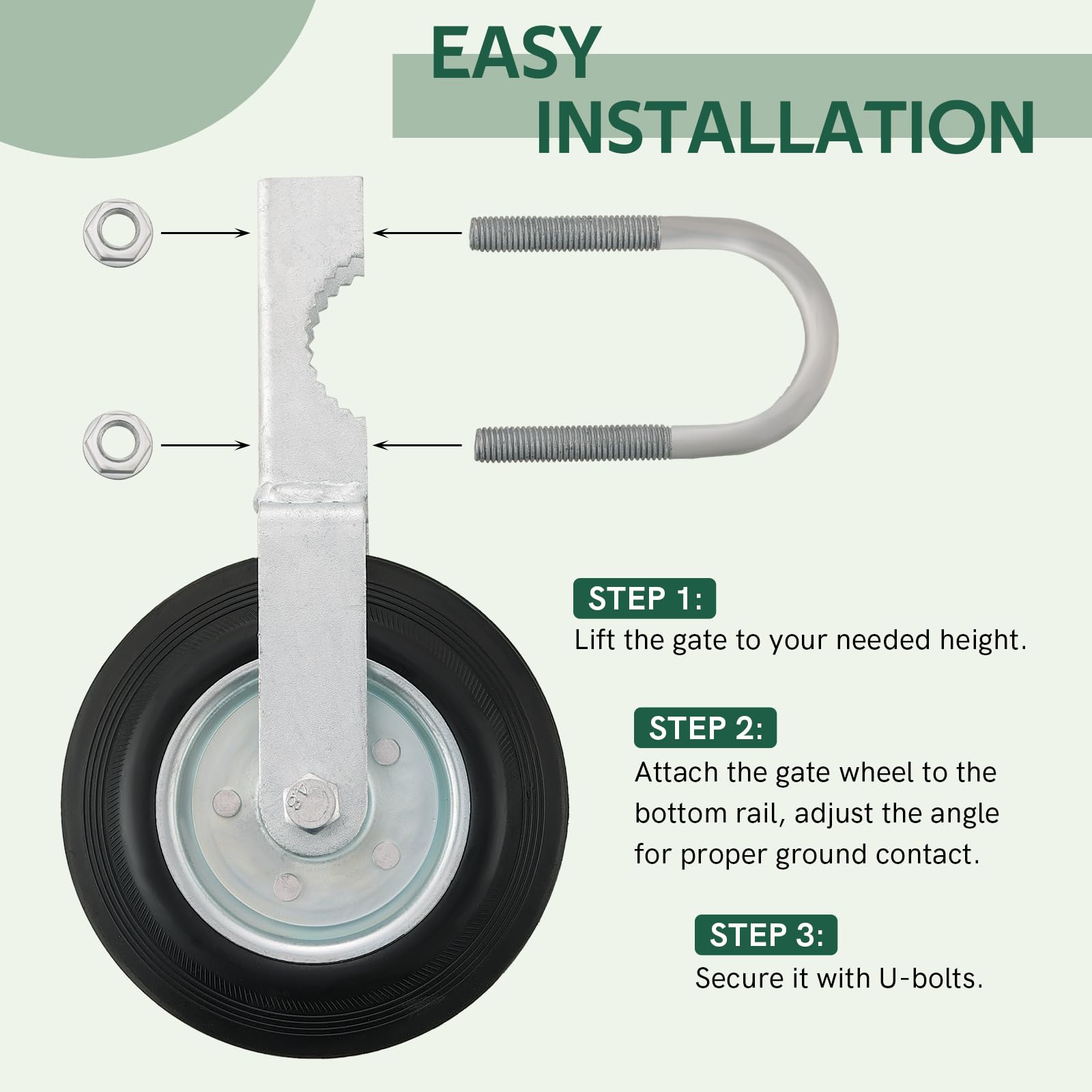 Snapklik.com : MYFULLY Gate Support Wheel For Smooth Swing Gates