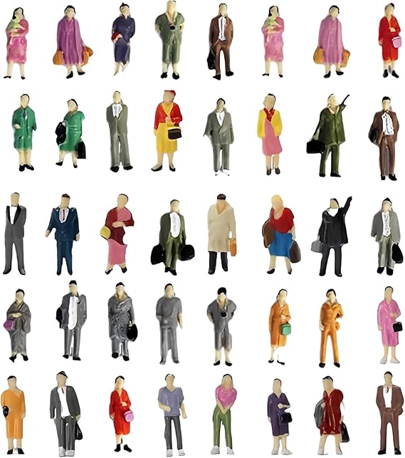 Rapidbok 50 Pieces Figurines of Tiny Scale Figures, 1: 87 Figurines of ...
