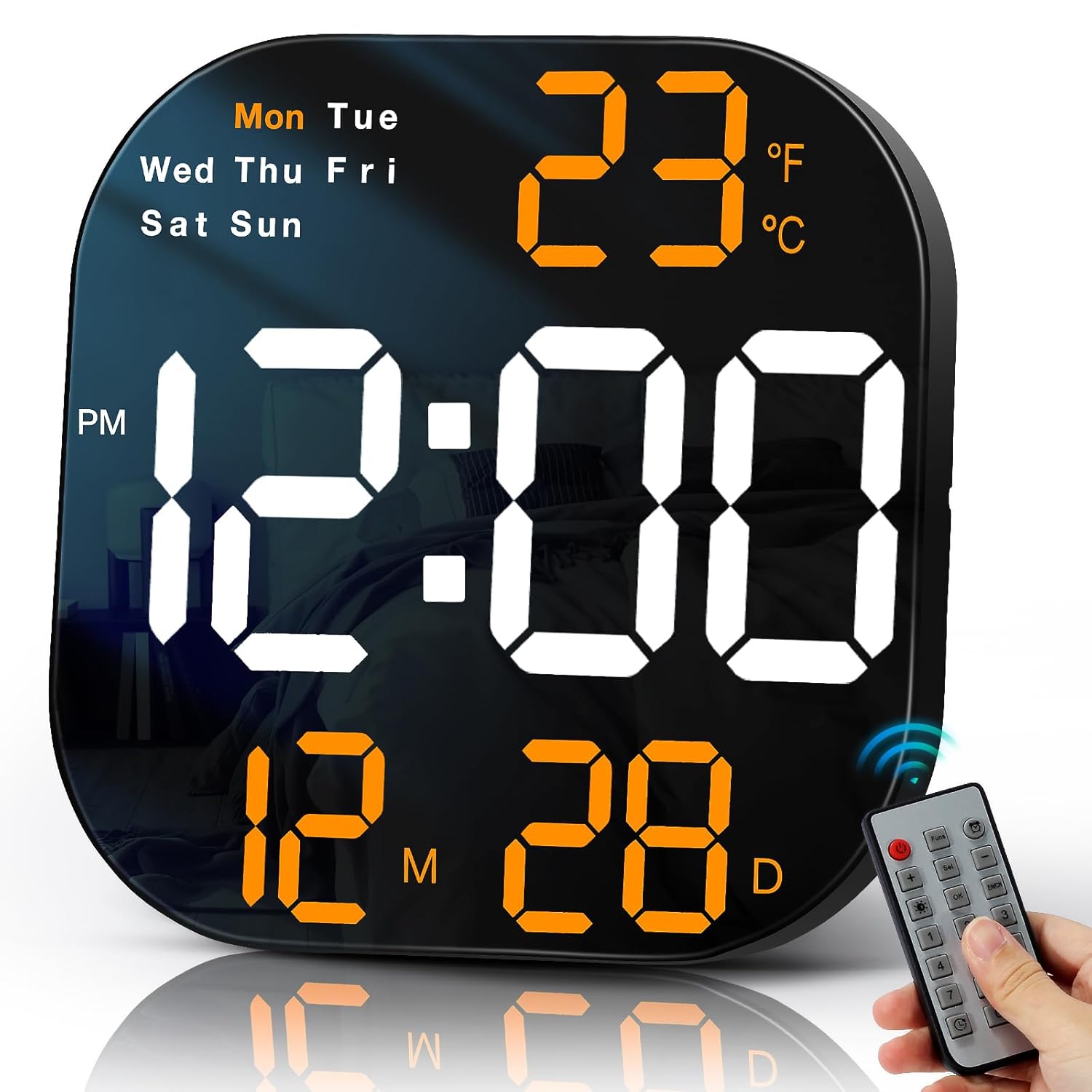 Buy Spardar 10-Inch Large Display Digital Wall Clock with Remote ...