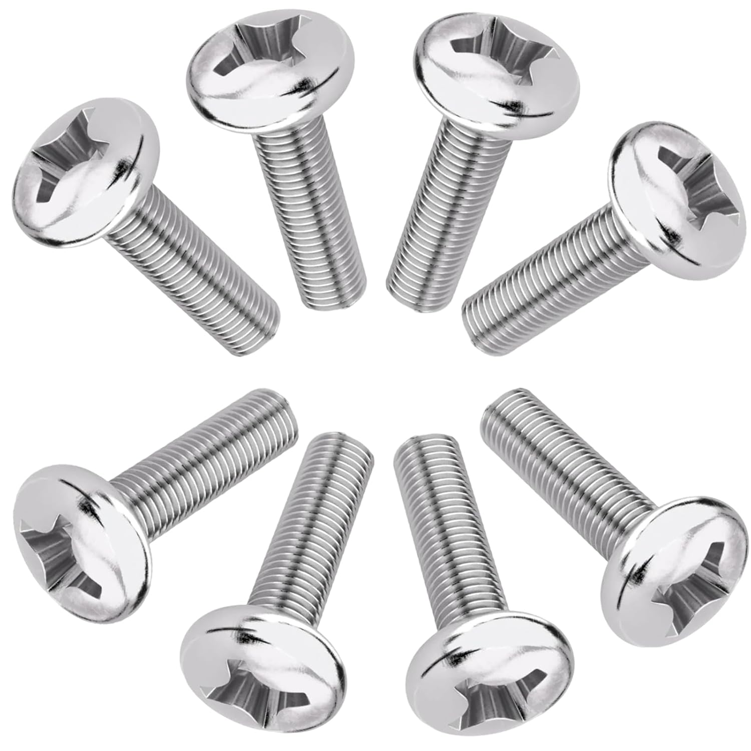 KUNHEHO M4 10mm TV/Monitor Wall Mount Screws (2 Packs of 8, VESA 75x75 ...