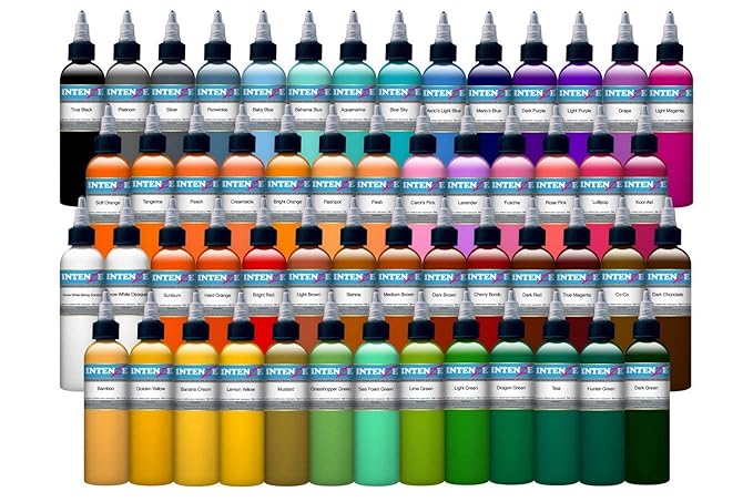 Amazon.com: Intenze Color Tattoo Ink Sets 1 oz (54 Color Set Tattoo Ink ...