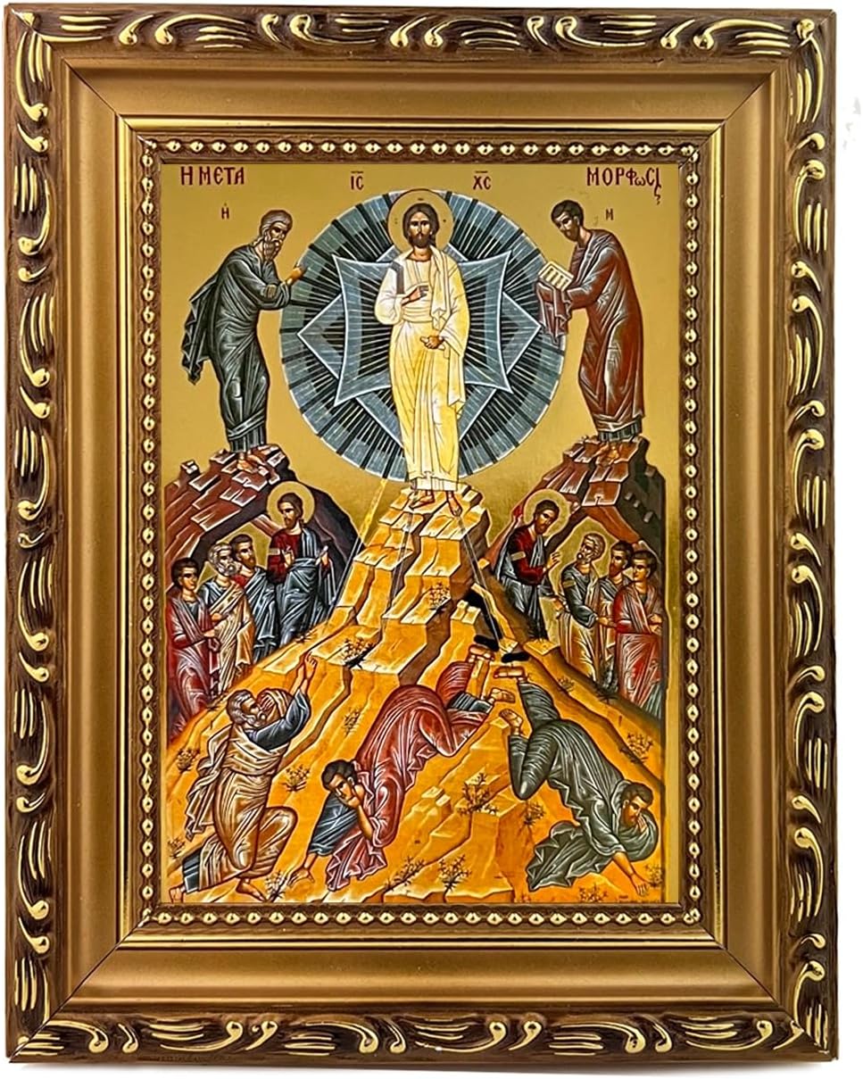 Amazon.com: Jesus Christ Transfiguration Icon Authentic Greek Orthodox ...