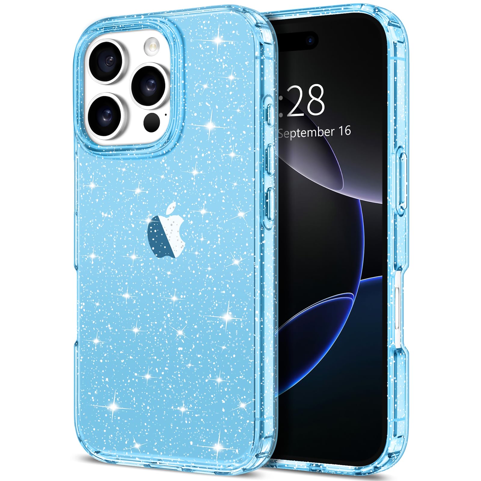 Amazon.com: Hython Case for iPhone 16 Pro Max Case Glitter, Clear Glitter Sparkly Shiny Bling ...