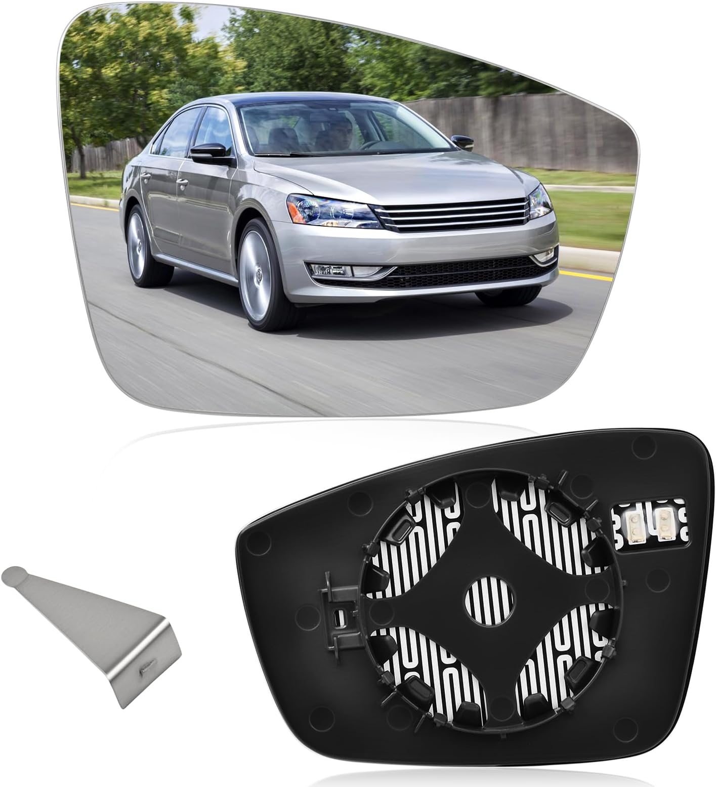 Amazon.com: Genuine VW Right Mirror Glass, Heated, fits Passenger Side ...