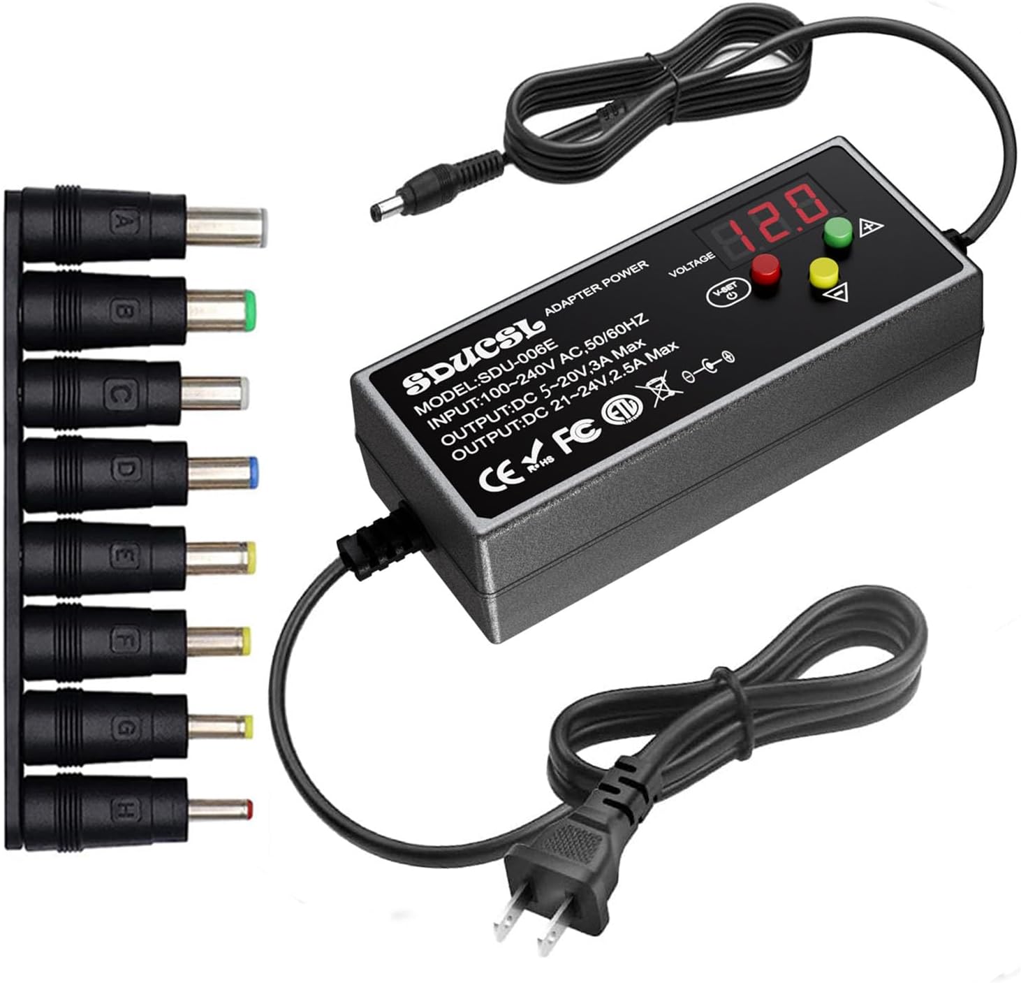 Amazon.com: Universal AC/DC Power Supply, 5-24V 60W Universal Power ...