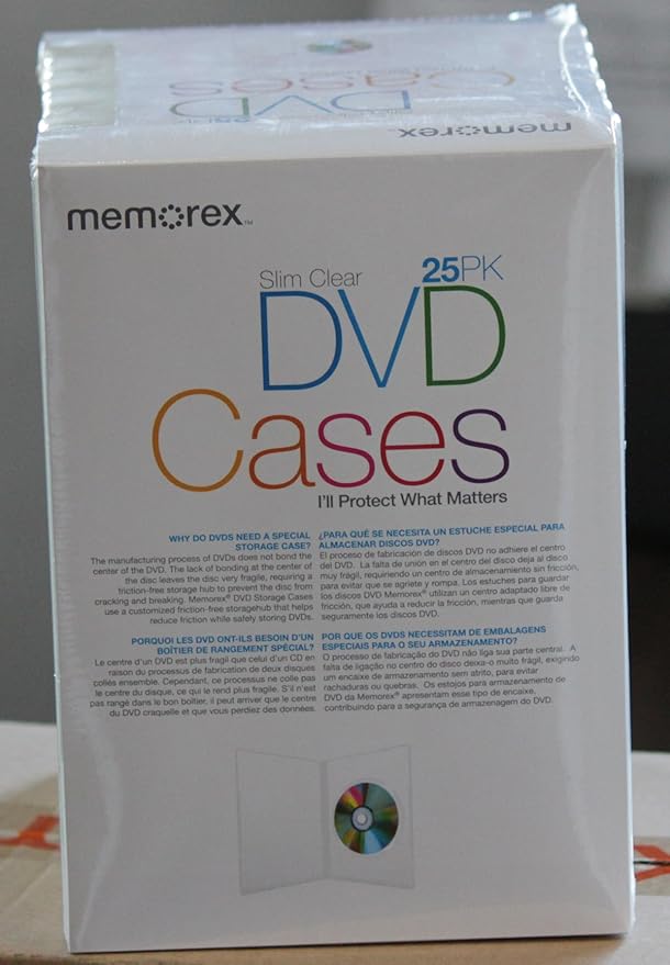 Amazon.com: Memorex Slim DVD Video Storage Cases - 25 Pack - Clear ...