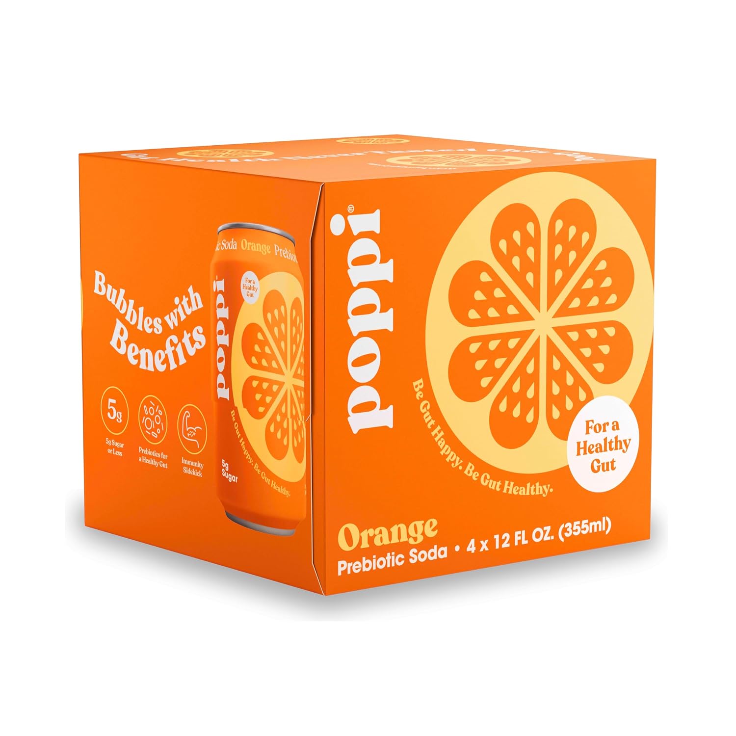 Amazon.com : Poppi Orange Prebiotic Soda 4pk, 12 FZ : Grocery & Gourmet ...