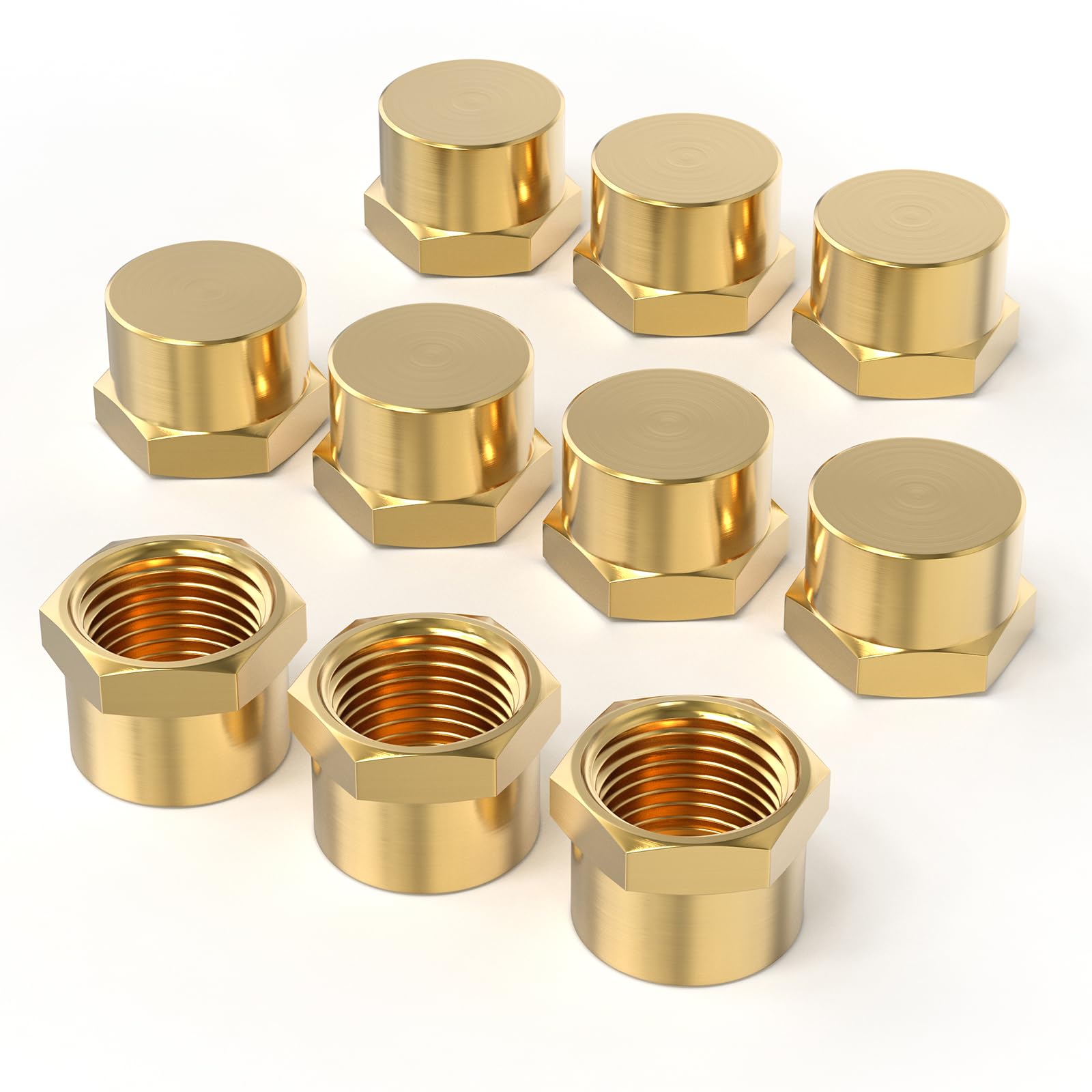 Snapklik.com : 3/8"NPT Brass Pipe Cap, NPT Female Thread Socket Pipe ...