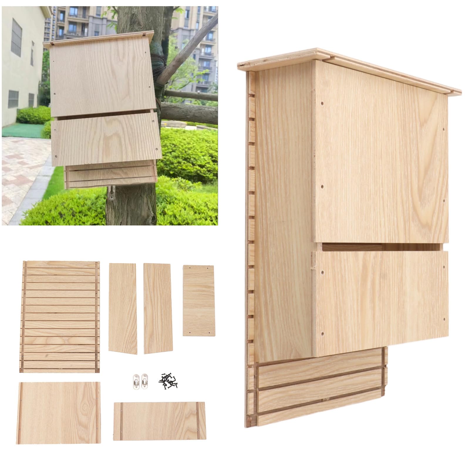 Snapklik.com : Bat House For Outside Large Chambers Bat Box Kit For ...