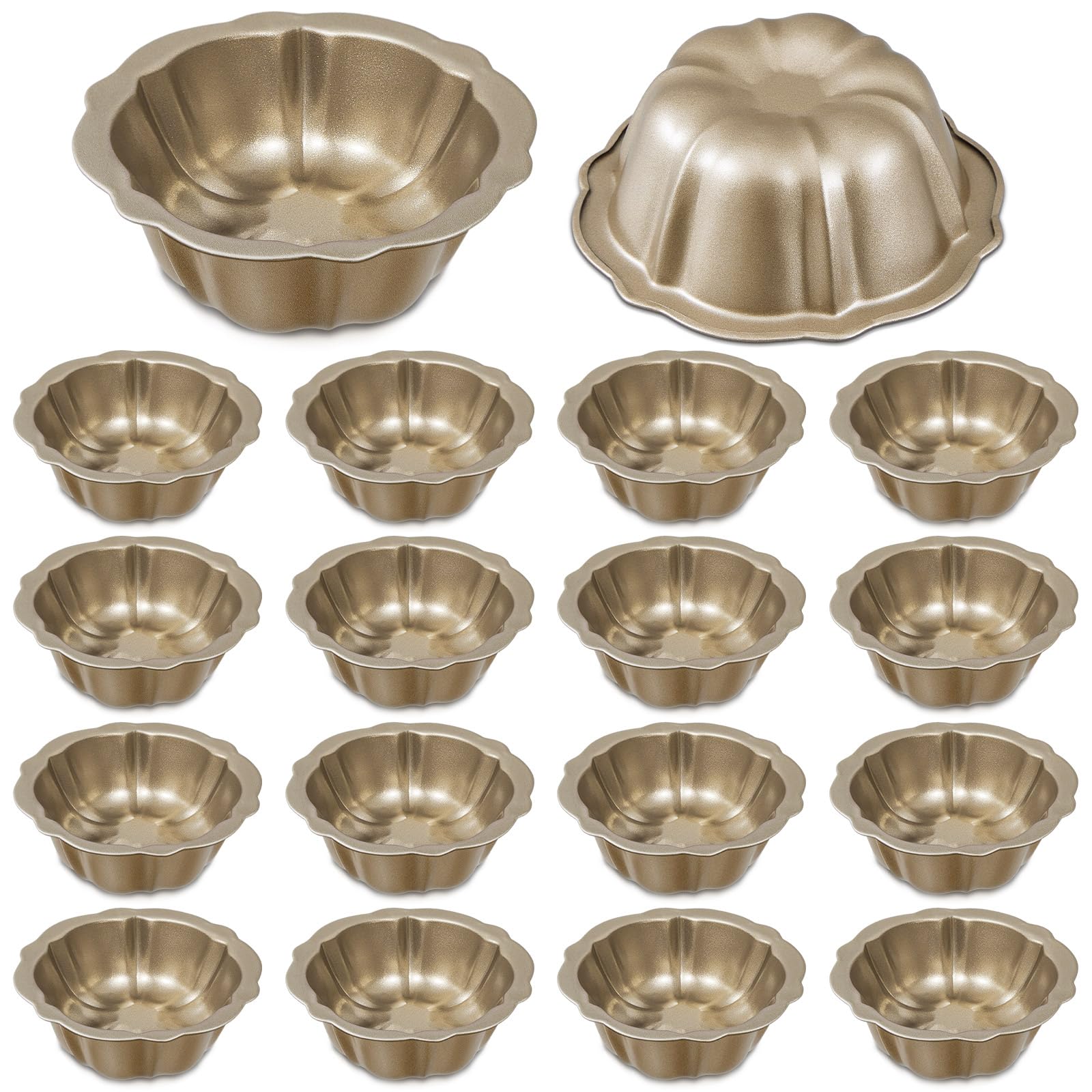 Snapklik.com : Ctosree 16 Pcs 4 Inches Fluted Mini Cake Pan Nonstick ...
