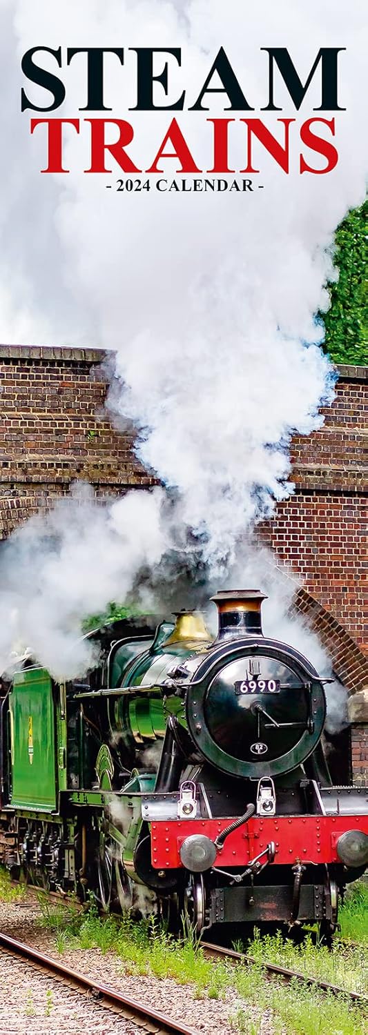 Steam Trains Slim Calendar 2024 | Trains Slimline Calendar - 12 Month ...