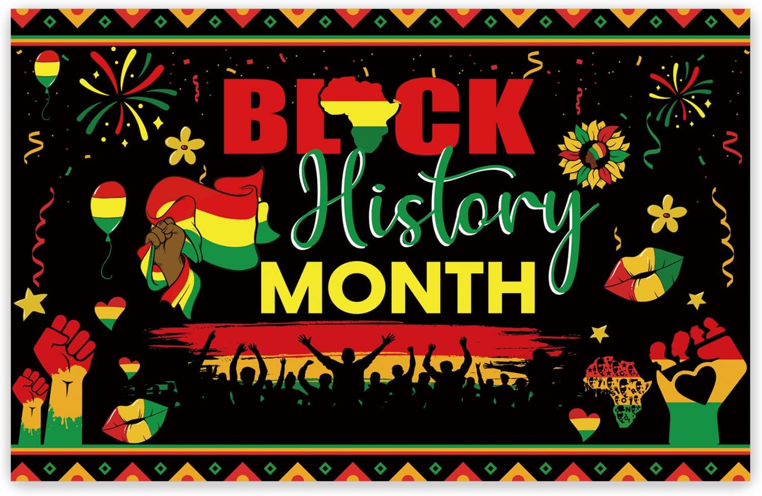 Amazon.com : Mocsicka Black History Month Backdrop I am Black History ...