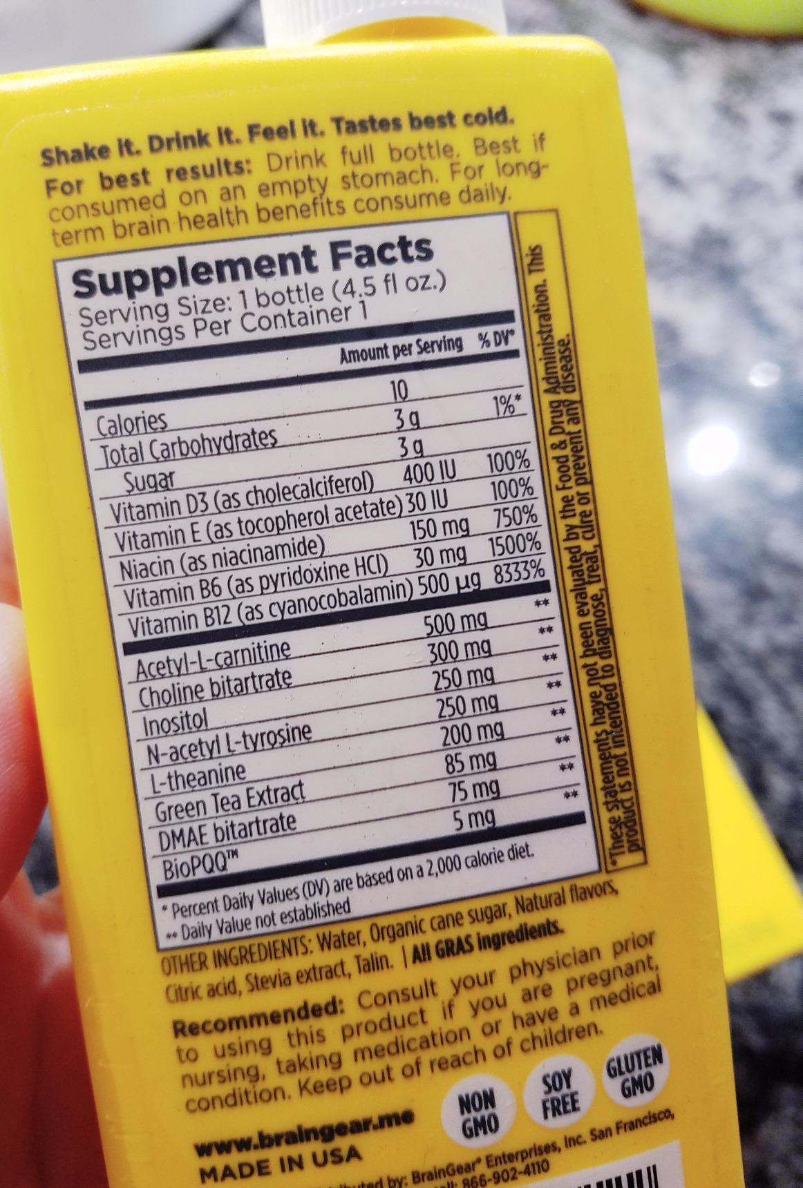 Amazon.com: BrainGear Liquid Brain Performance Drink - Supports Brain ...