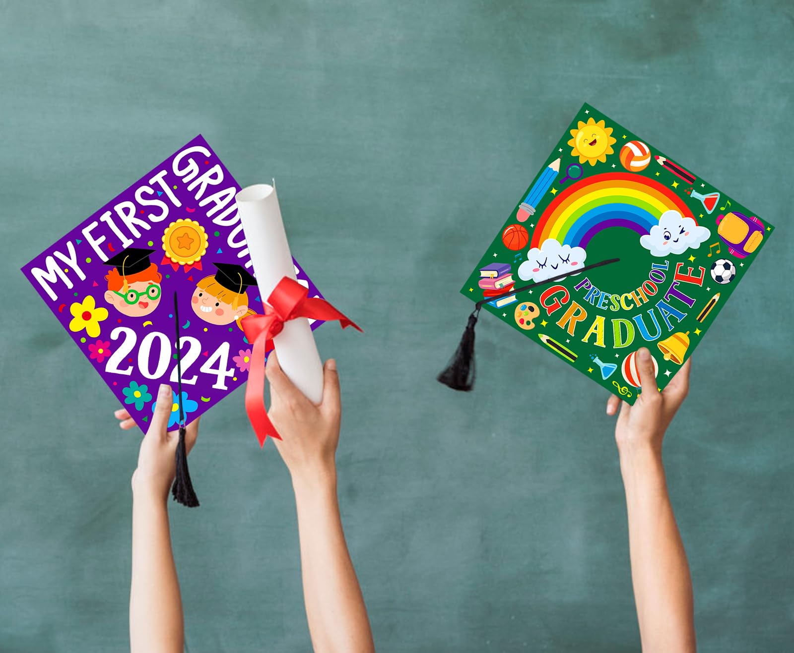 Snapklik.com : 24PCS Kindergarten Graduation Cap Stickers For Kids 2023 ...