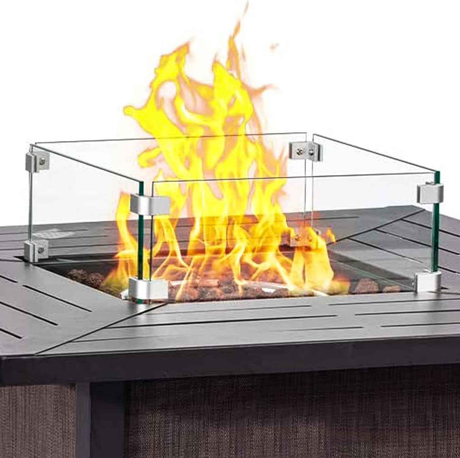 Amazon.com: Kinsuite 14.5 Inch Fire Pit - Glass Wind Guard for Square ...